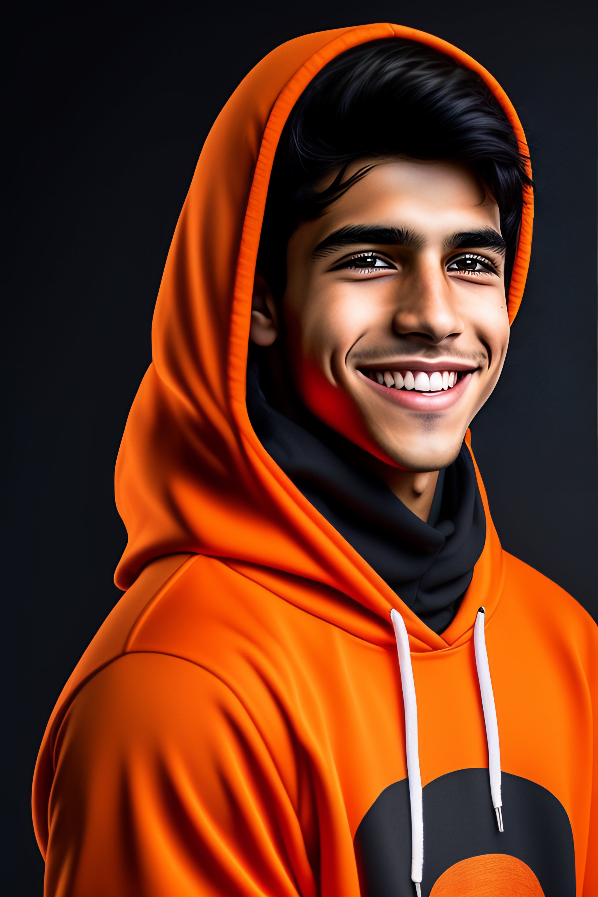 Lexica - A student, a cute Moroccan anime boy, is smiling against a ...