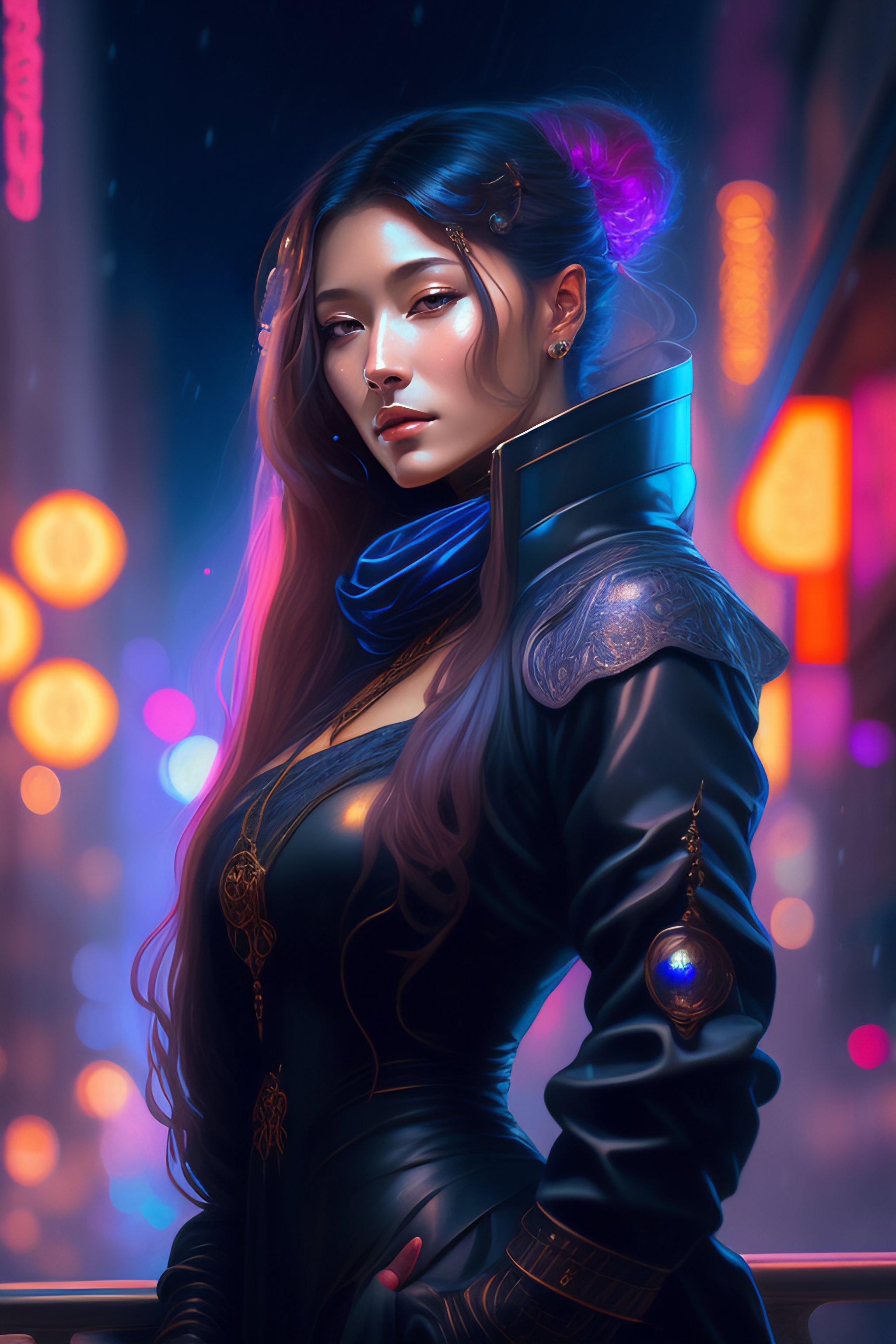 Lexica - Portrait futuristic talented cyberpunk female Alchemist, in ...