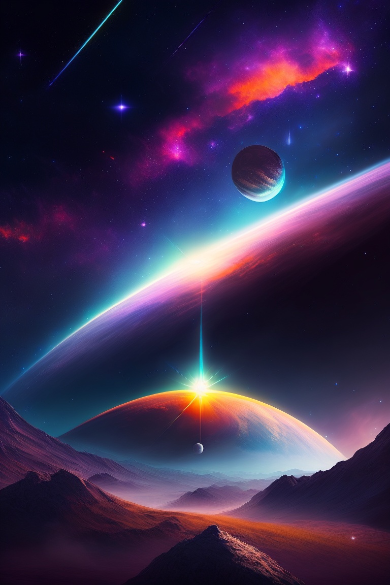 Lexica - Beautiful space landscape, planets, stars, nebulas