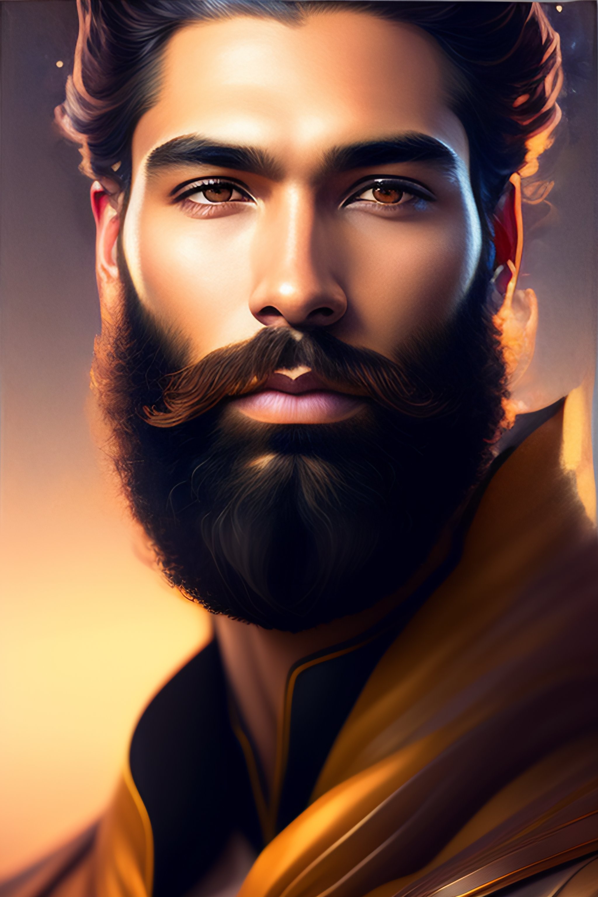 Lexica - Highly Realistic portrait of a natural bearded man, shaped ...