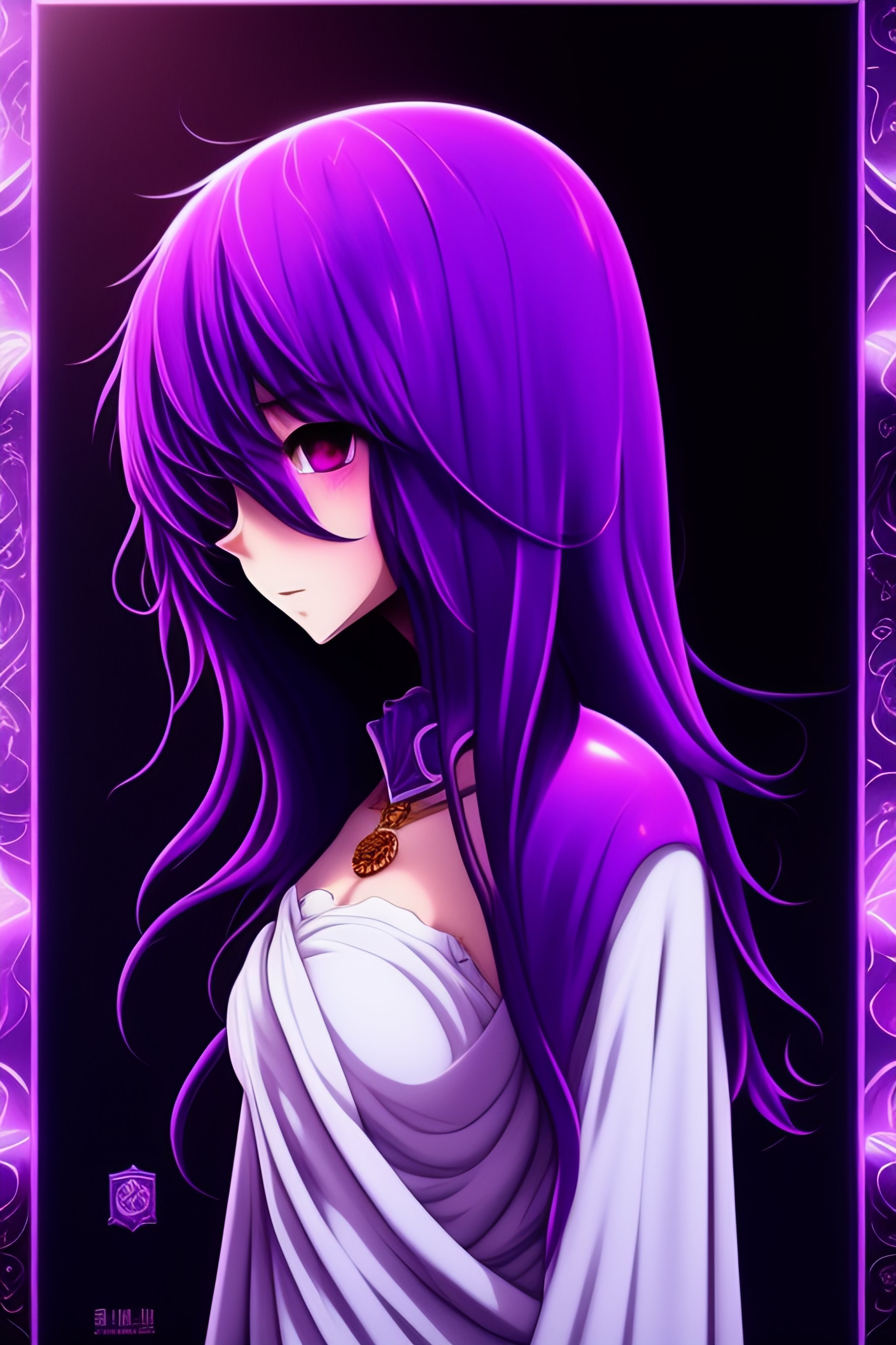 Lexica - Purple ghost simple, anime style
