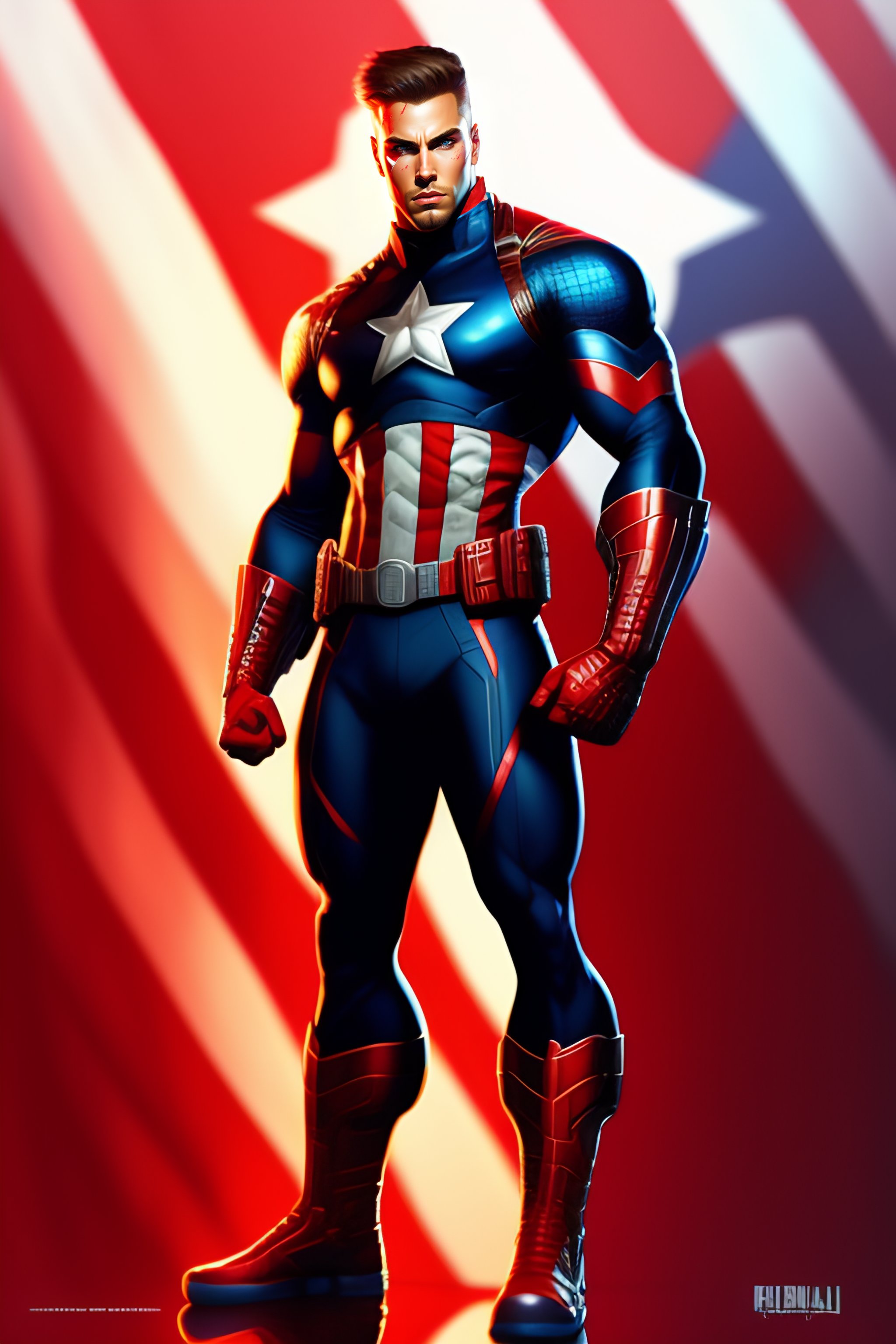 Lexica - Full body highly detailed portrait of captain america., ilya ...