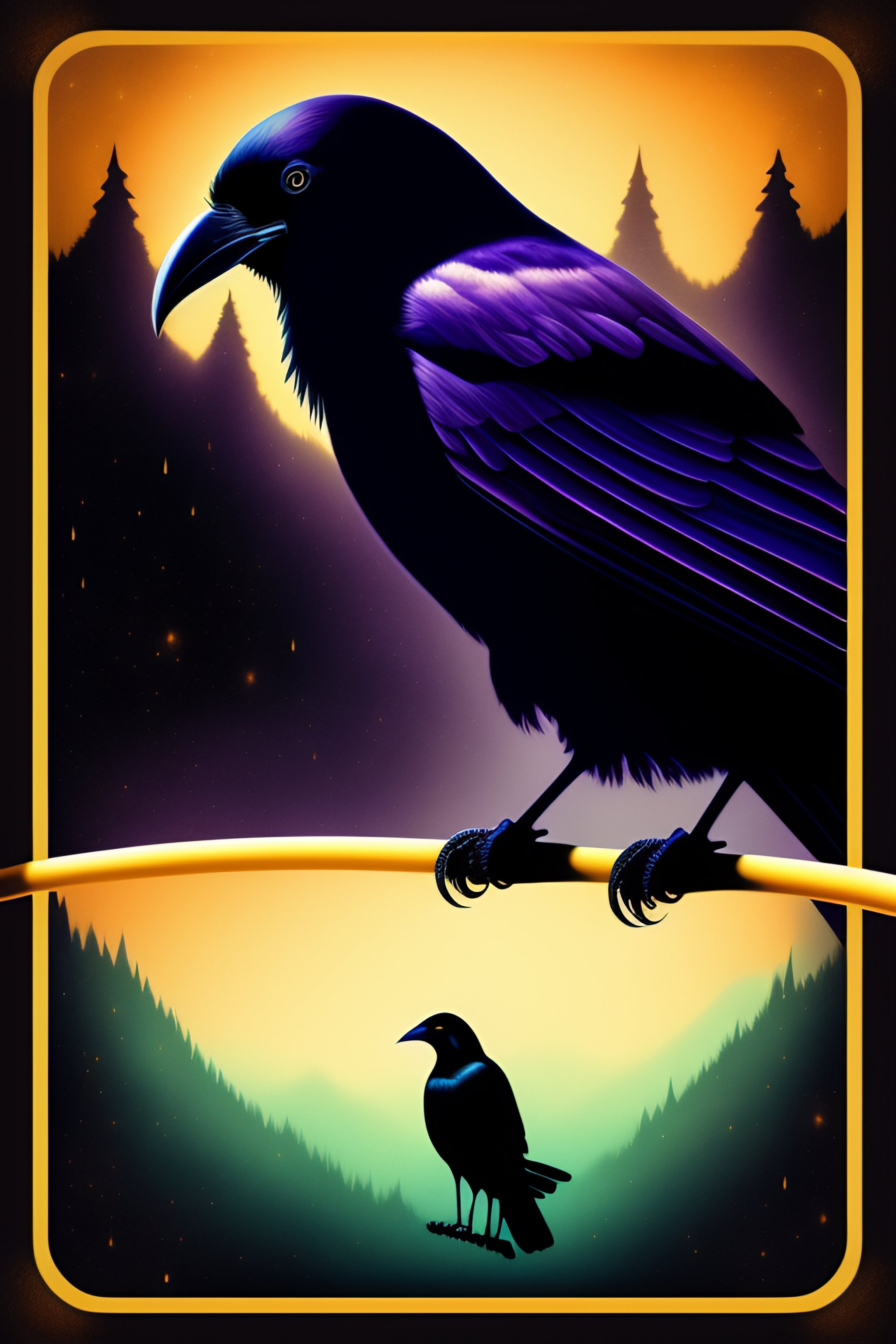 Lexica - Horror retro noir light night dark dancing raven