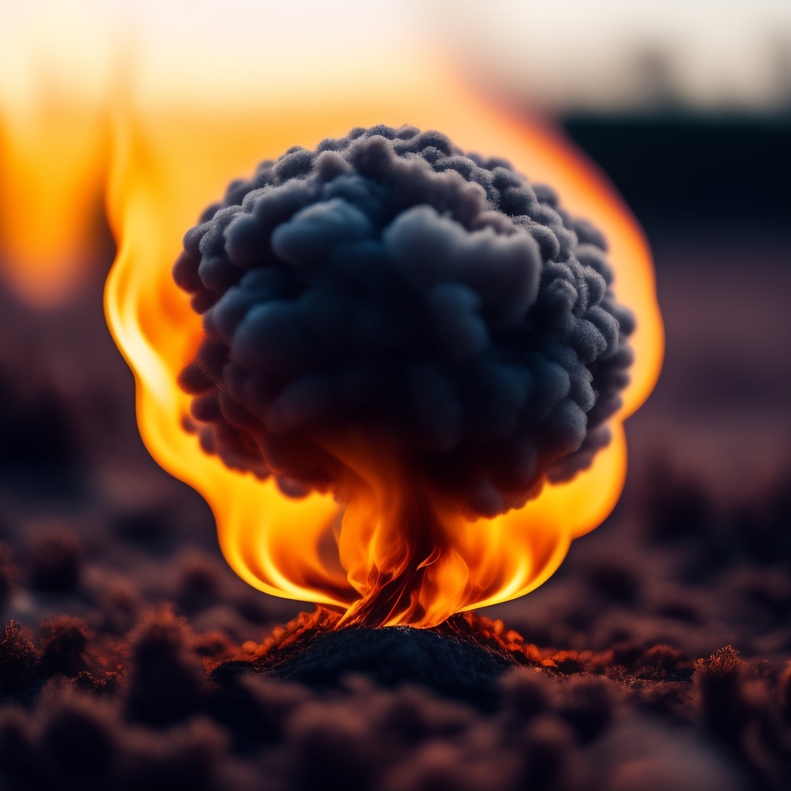 Lexica - Burning cotton plant, lots of fire, minimalistic logo