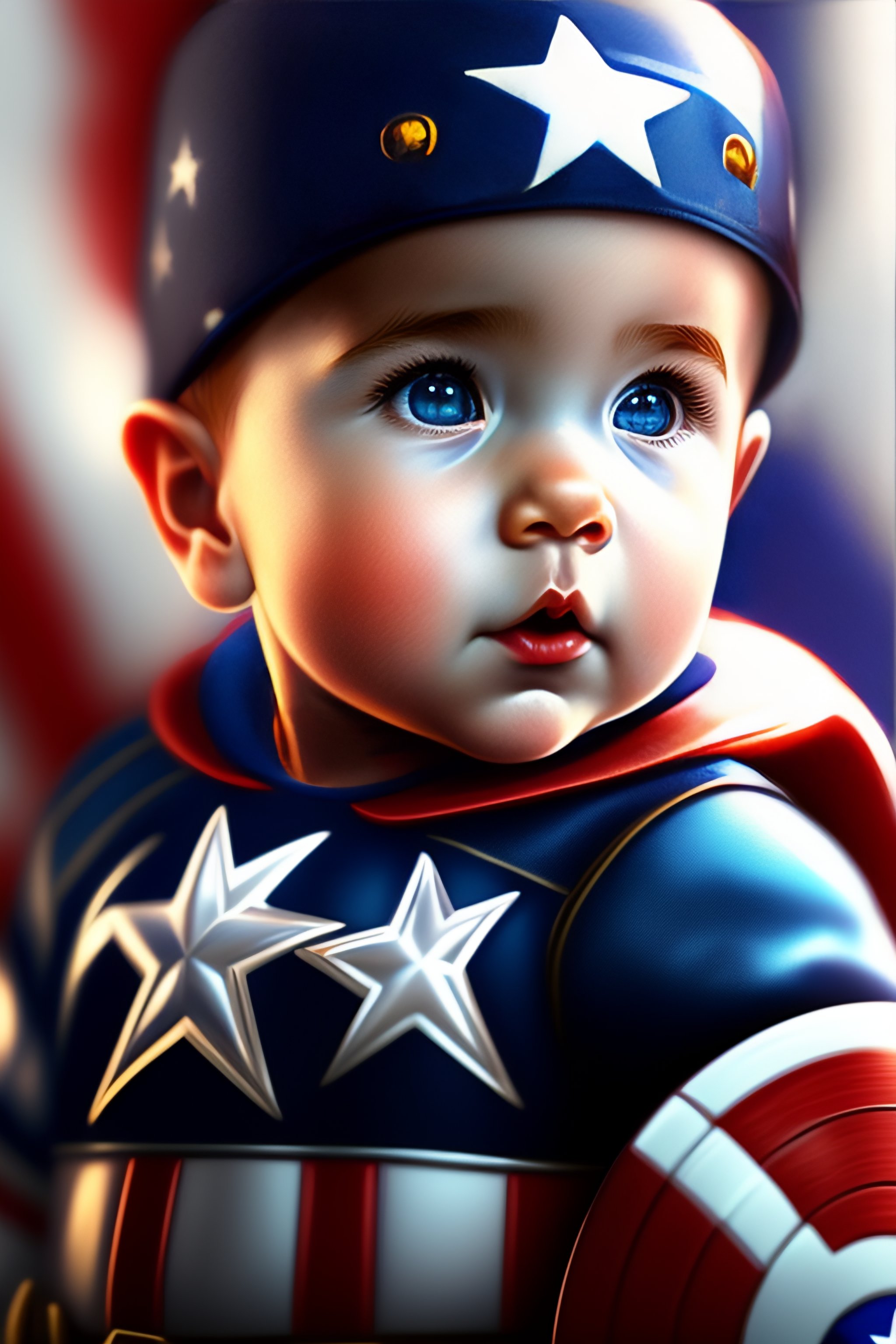 Lexica - Baby Captain America, render, cgsociety, artstation trending ...