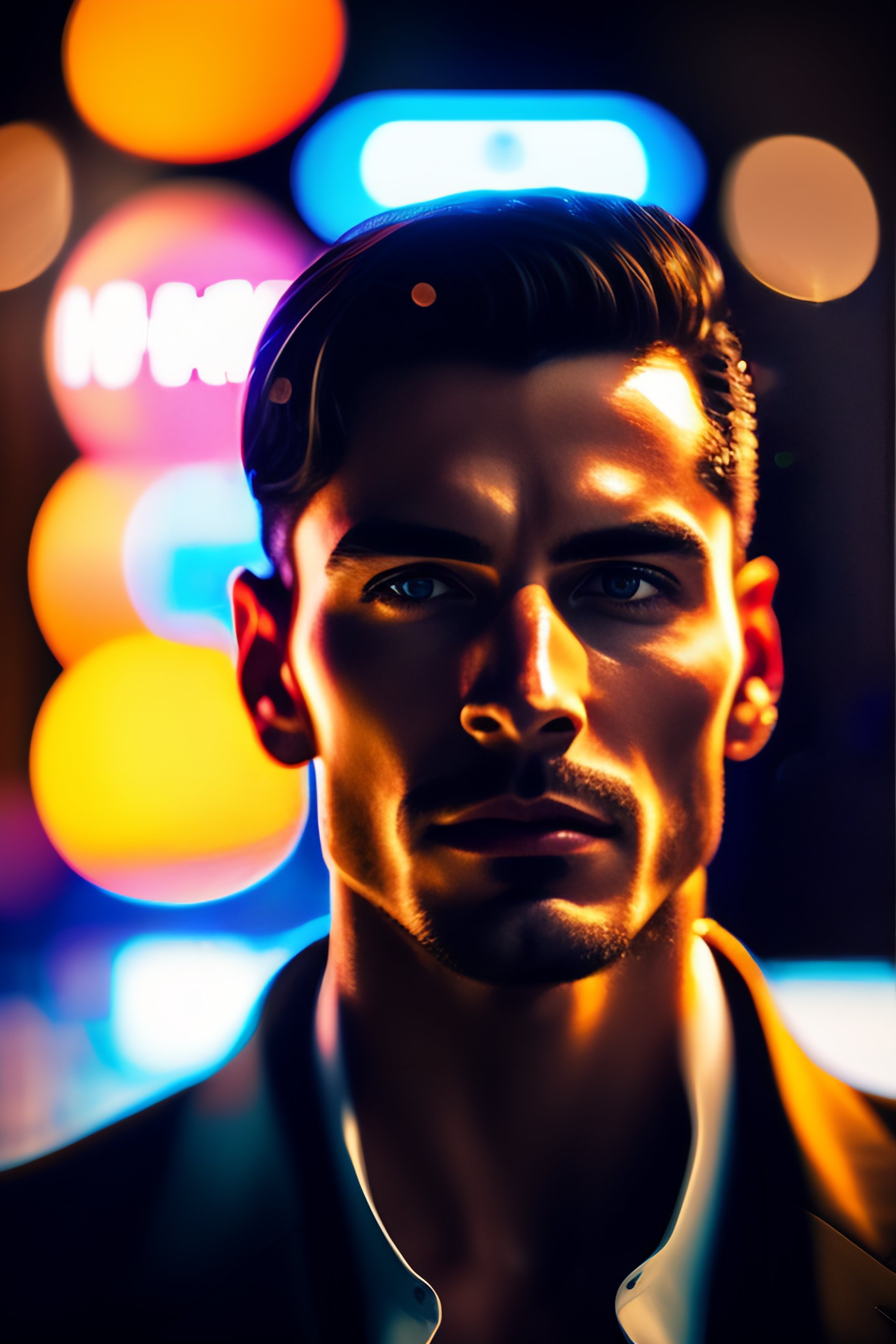 Lexica - Hyperdetailed cinematic portrait looking at a low angle with a ...