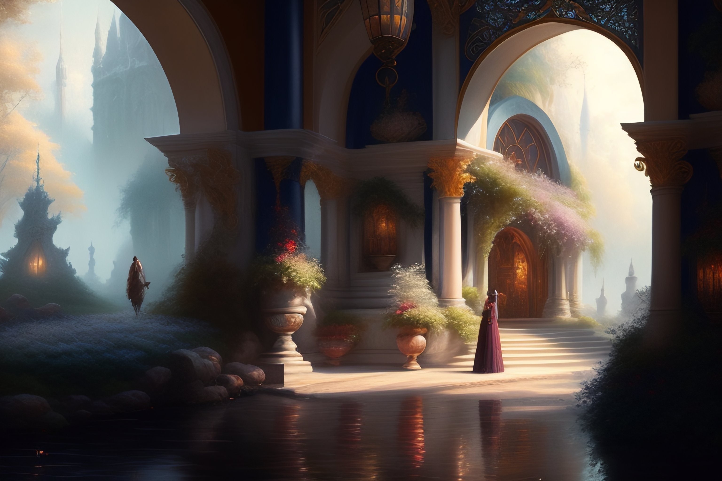 Lexica - Happy people painting in a fairy tale place, magical ...