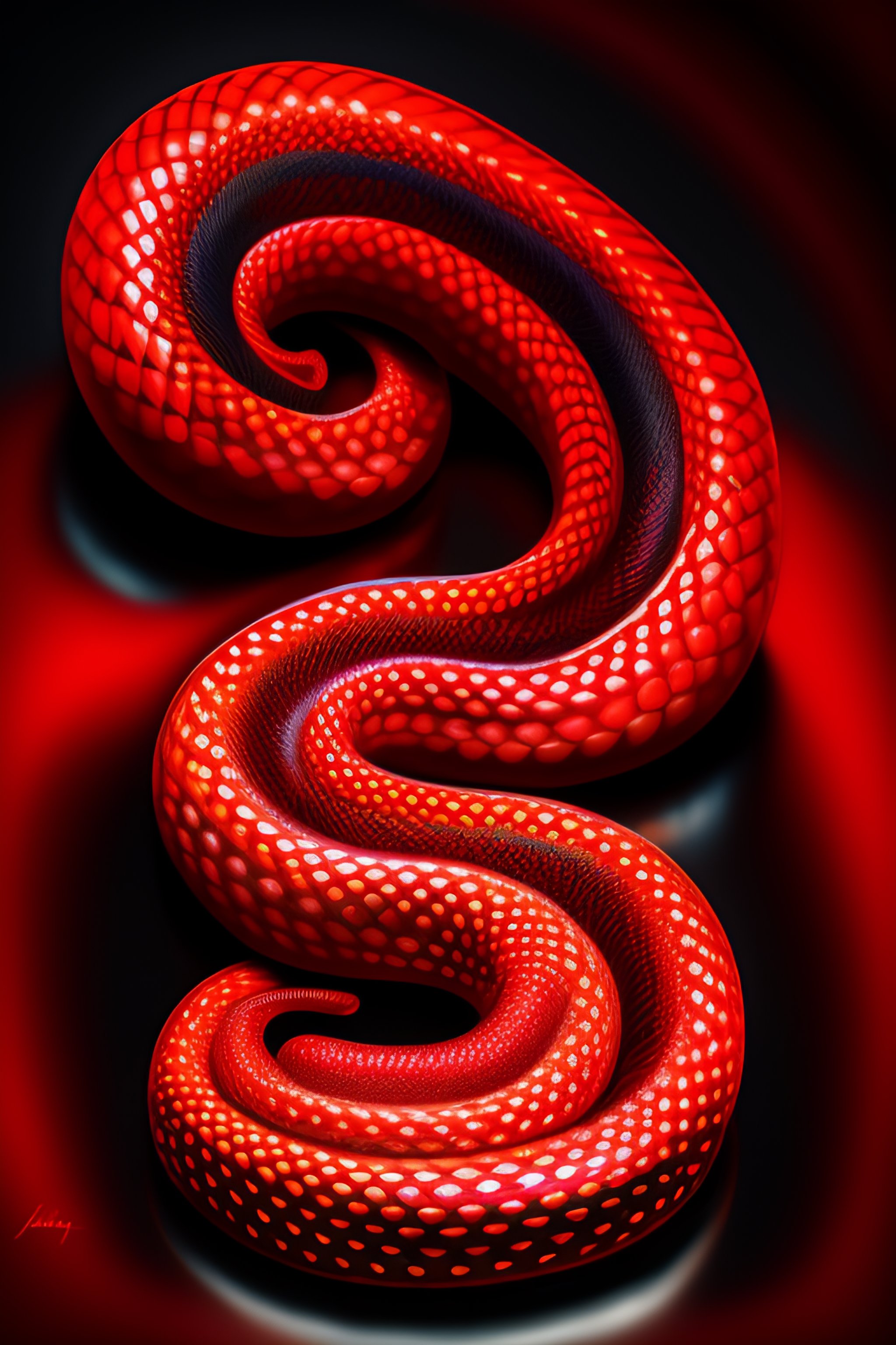Lexica - Red Fire snake intricate, elegant, highly detailed, digital ...