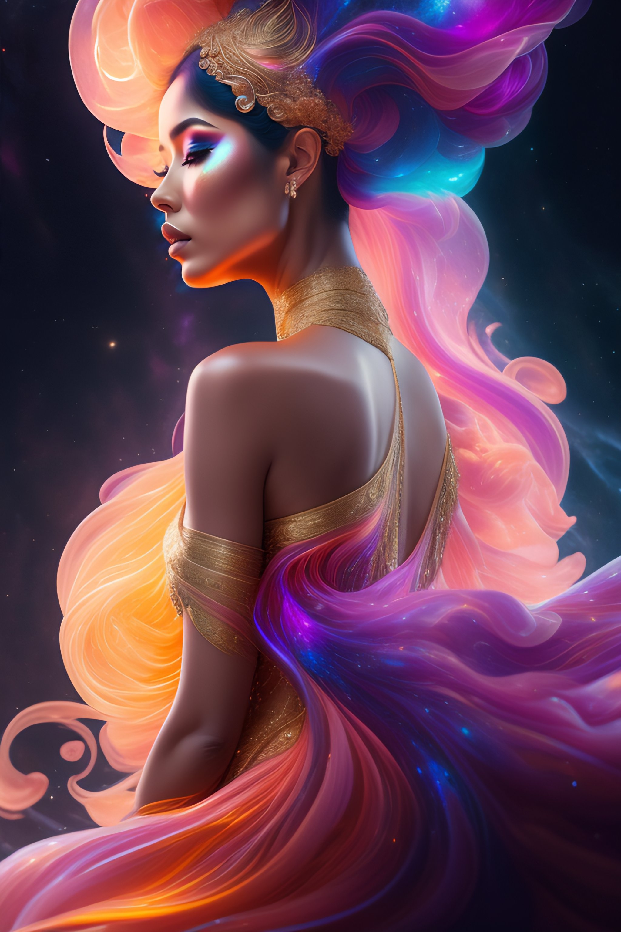 Lexica - Full body Portrait of a nebula goddess by Artgerm, Ferdinand Knab, Rutkowski, vivid ...