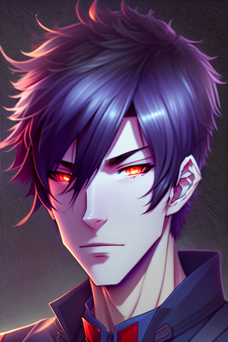 Lexica - Anime boy, red eyes, fade hair