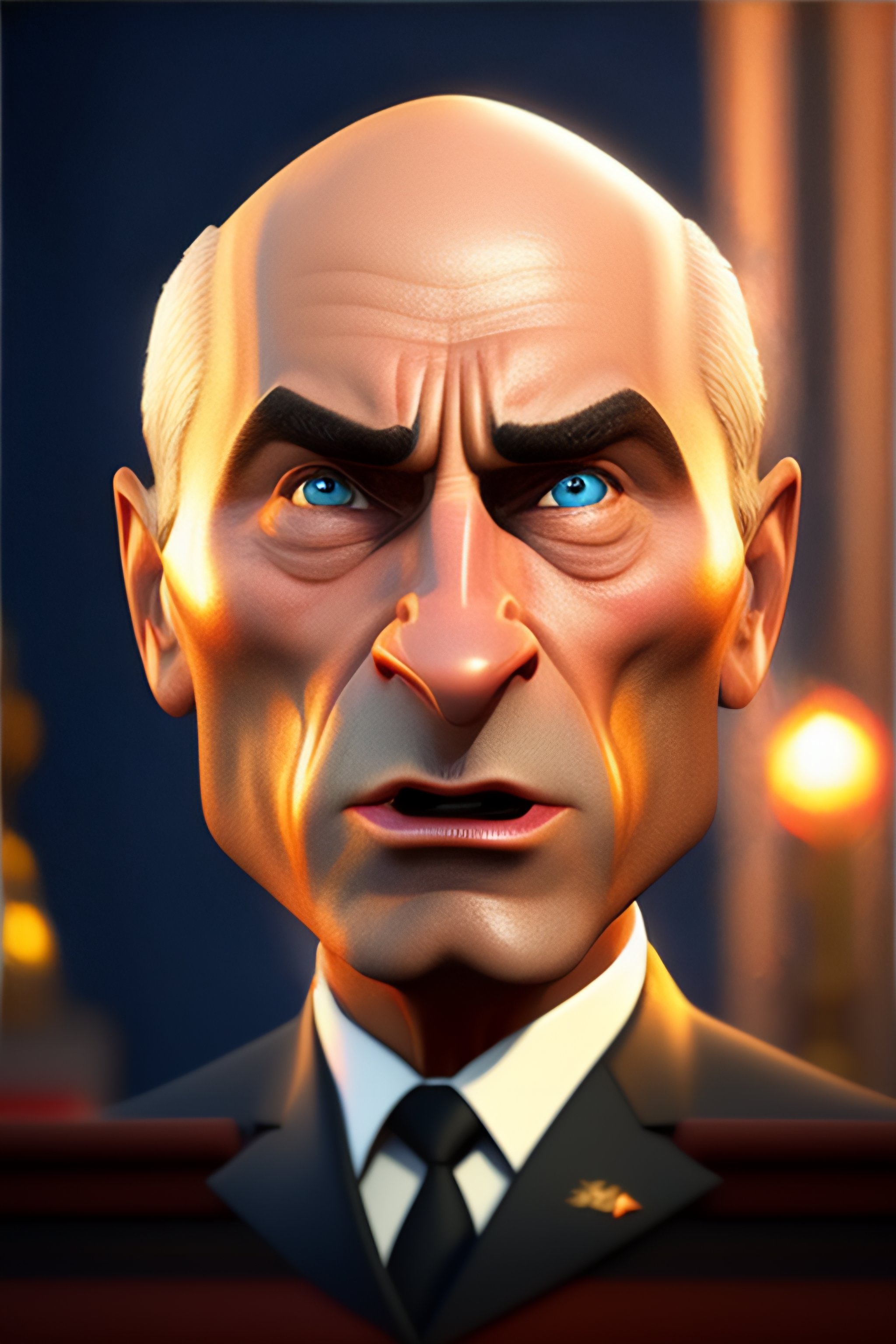 Lexica - Vladimir Putin cute angry caricature as a pixar disney ...