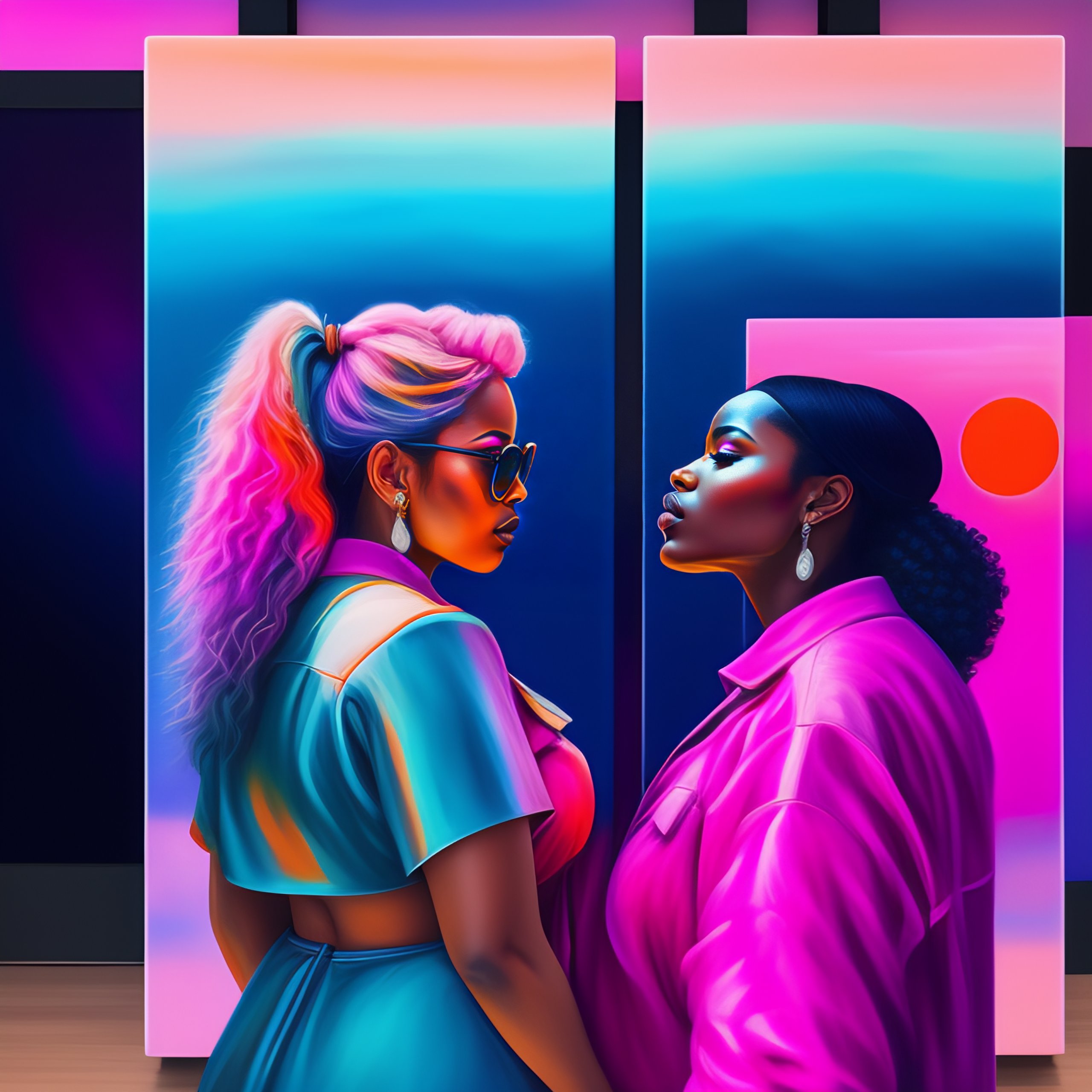 Lexica - Lesbian art, black and orange