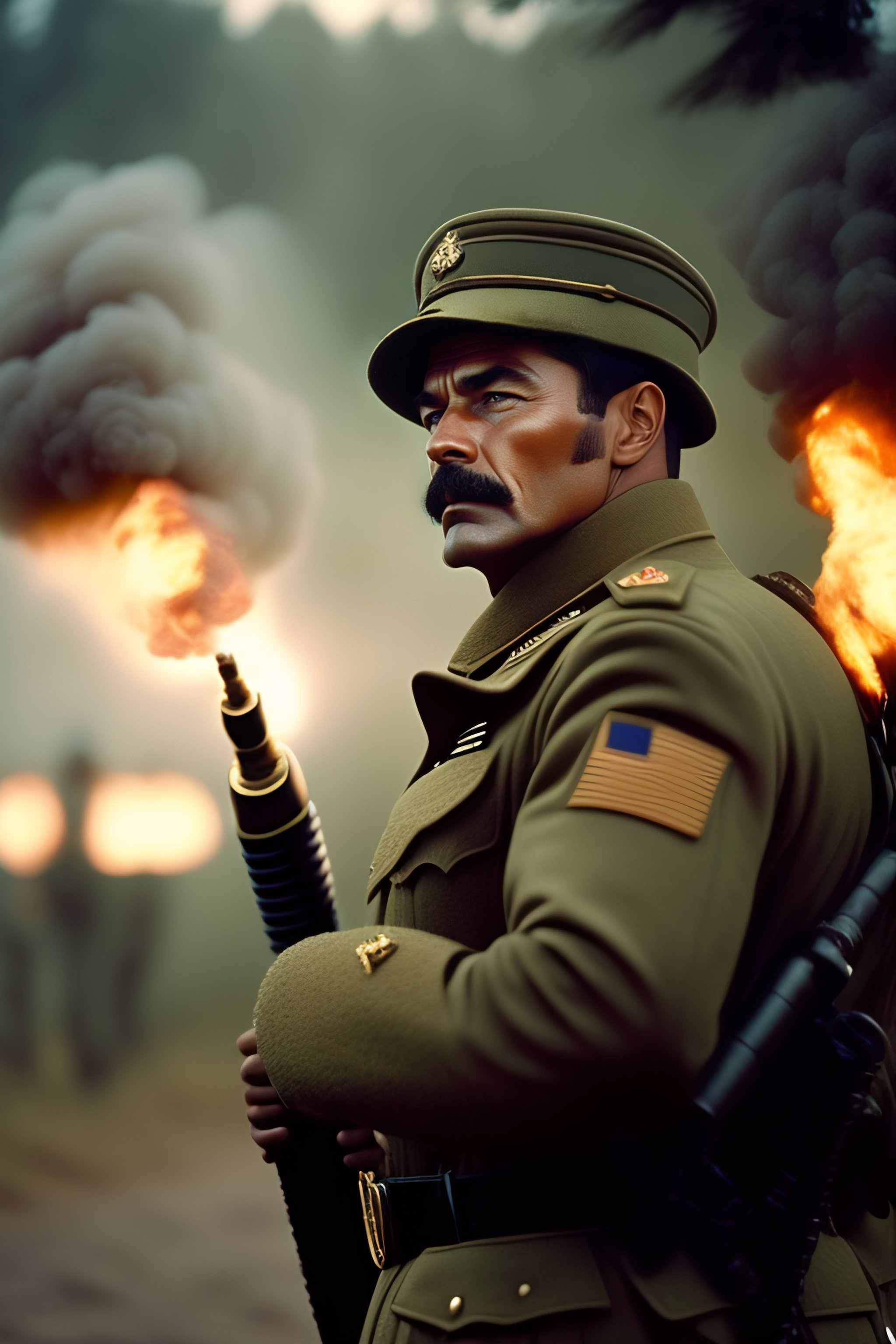 Lexica - Anthropomorphic frog as oversized muscular war general in war ...