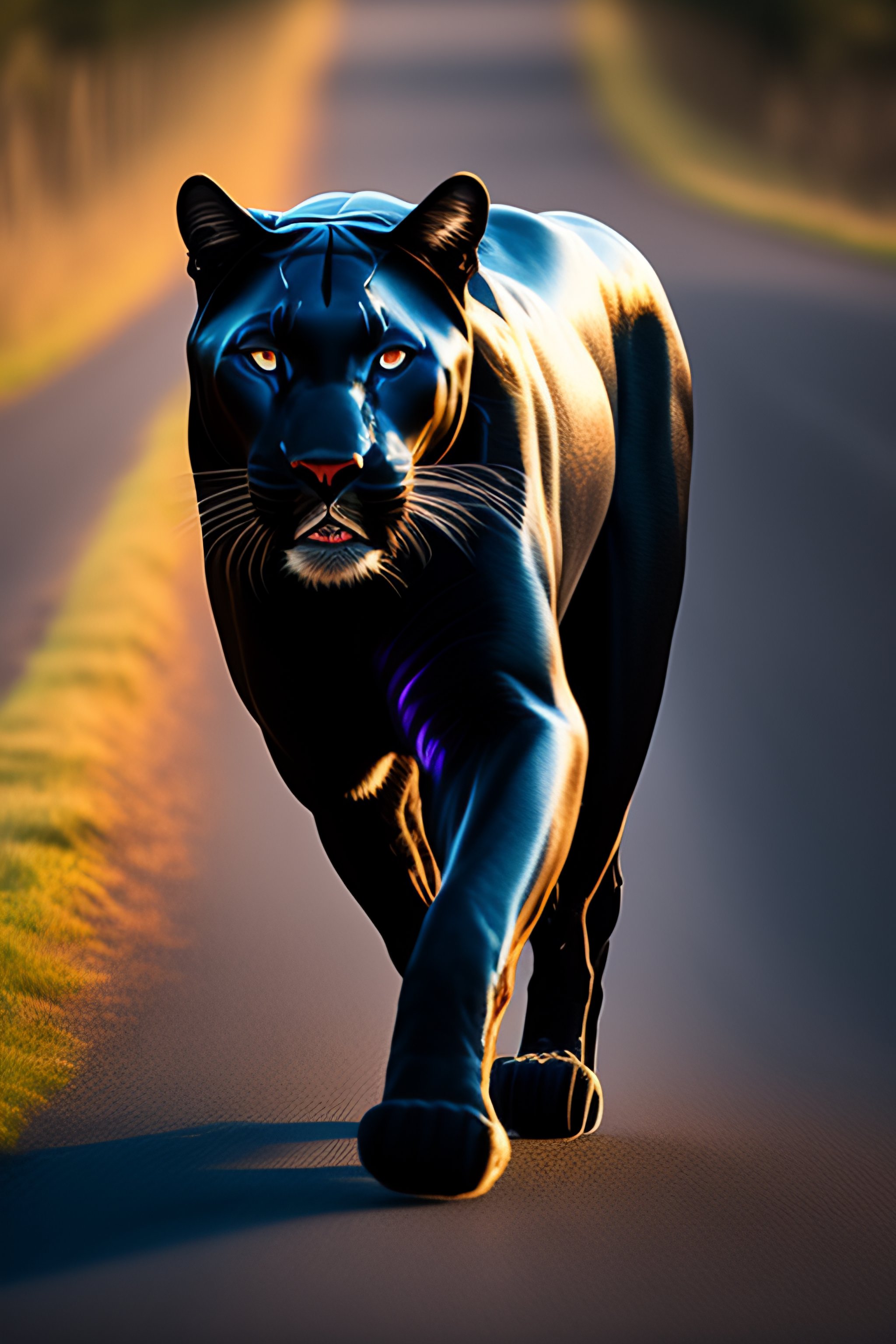 Lexica - A panther with back legs replacing bike wheels