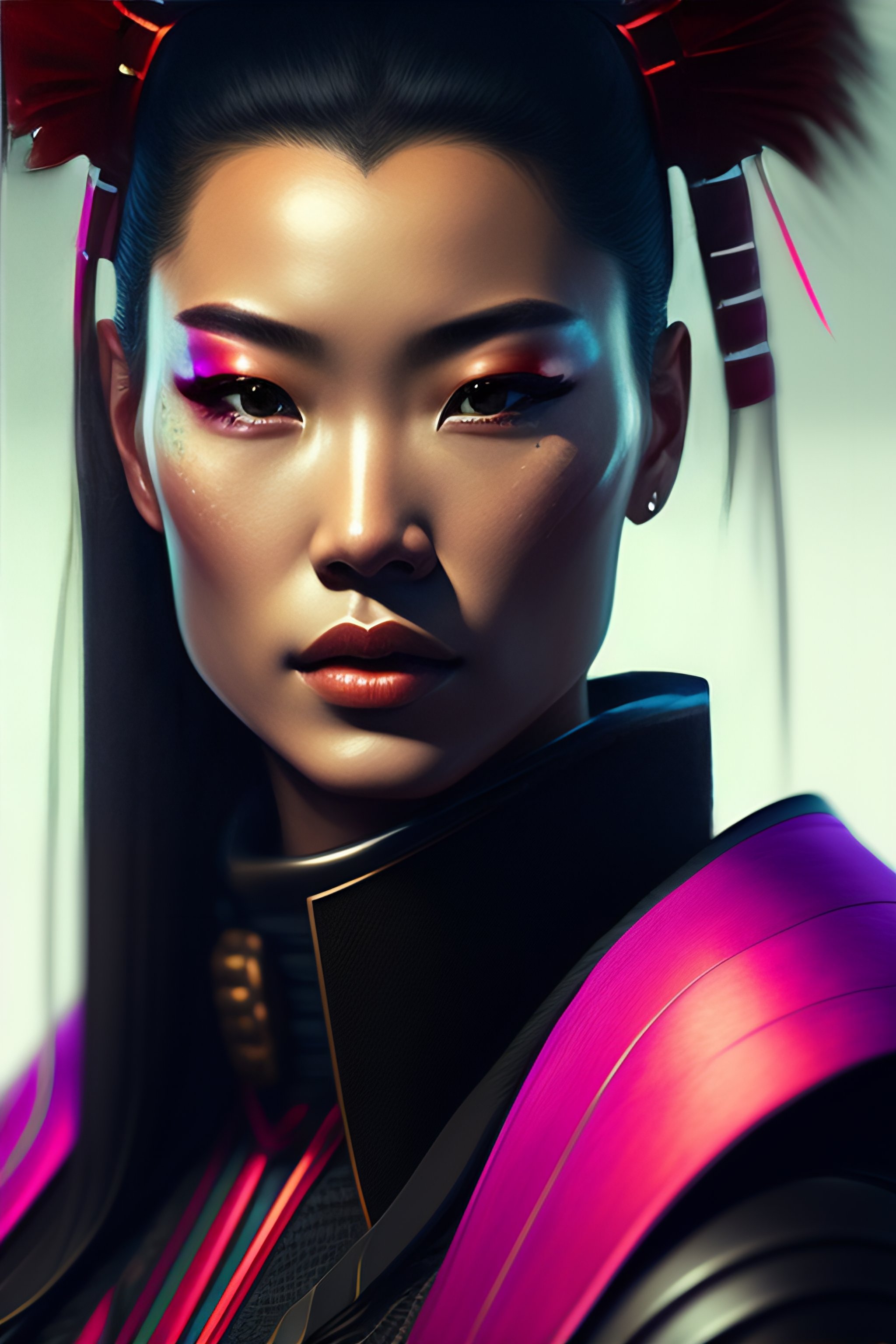 Lexica - Portrait of cyberpunk female samurai high detail