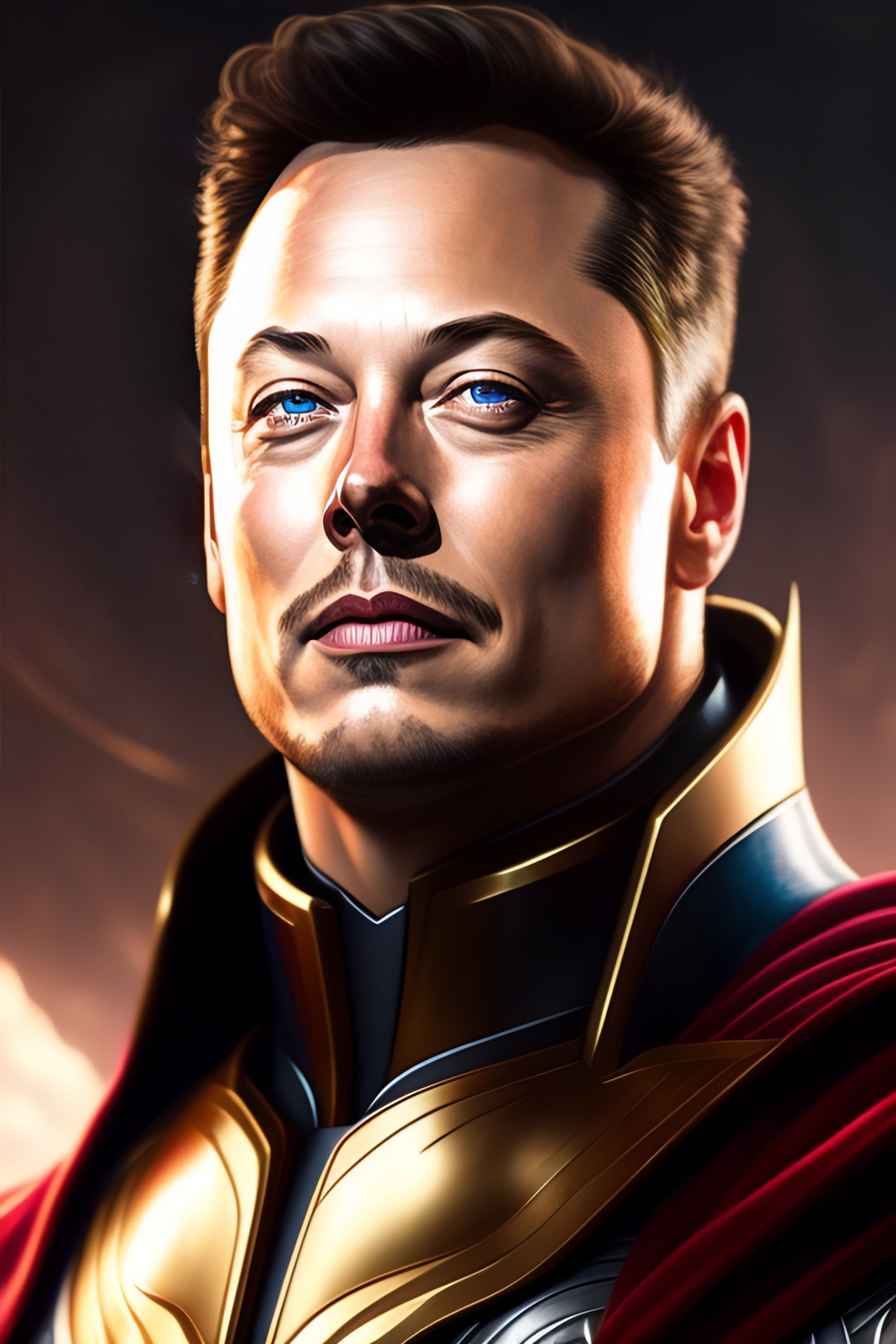 Lexica - Elon musk as thor, realistic portrait, symmetrical, highly ...