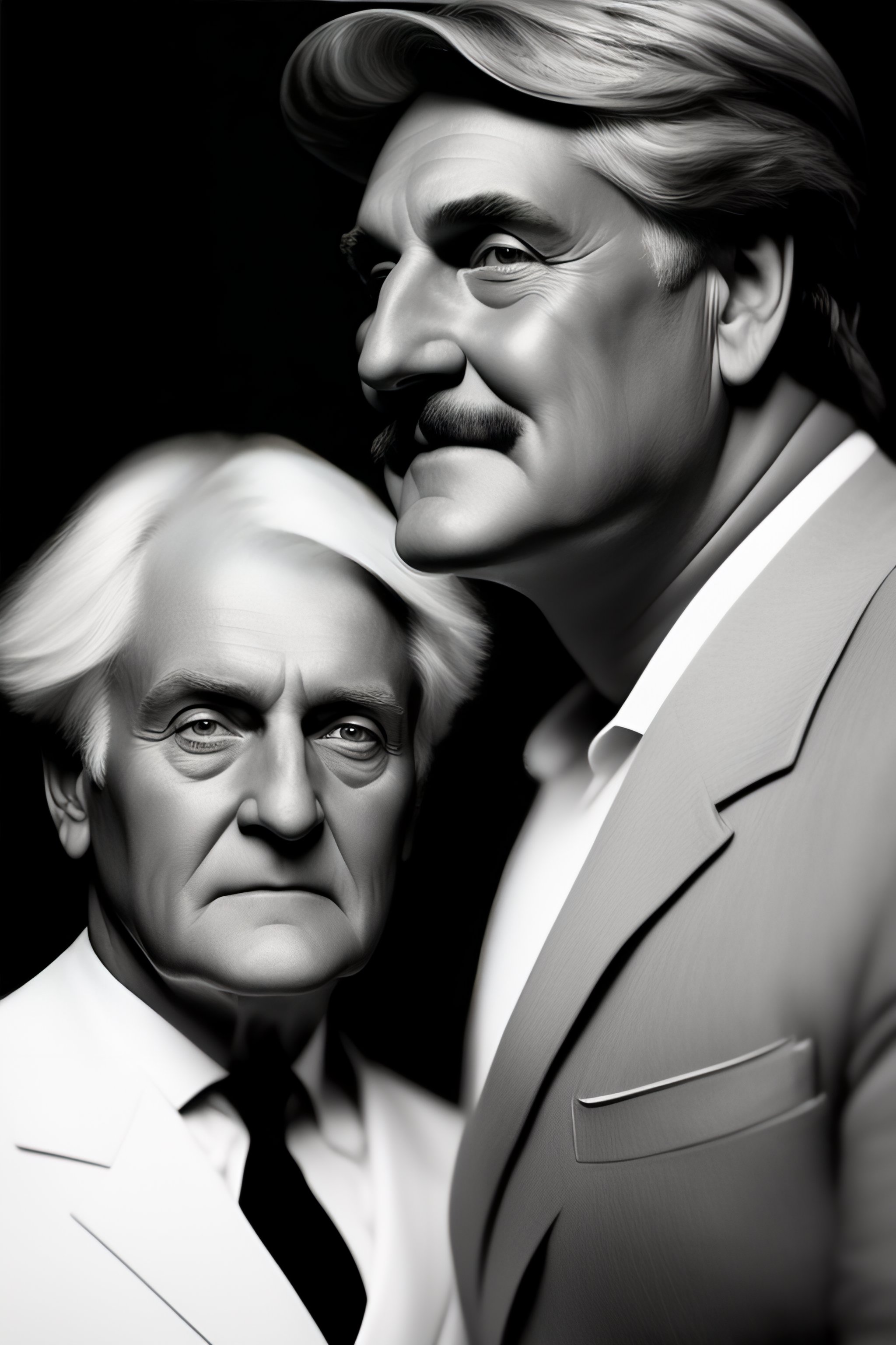 Lexica - Hyperrealist portrait of buffoons by david hockney and ...