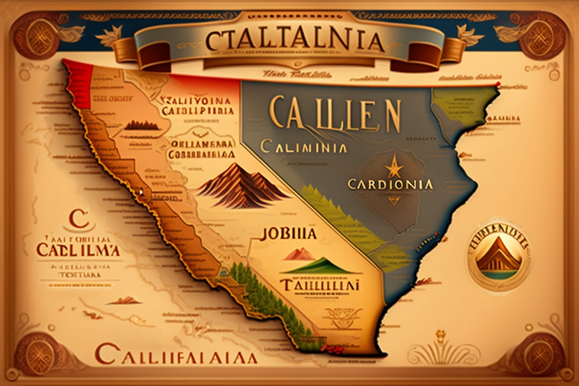 Lexica - California state map, usa, tolkien style