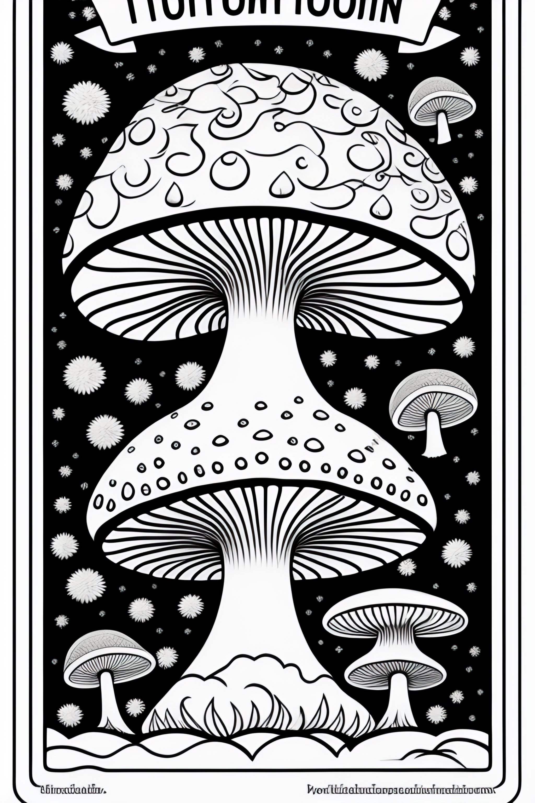 Trippy Shroom Coloring Pages
