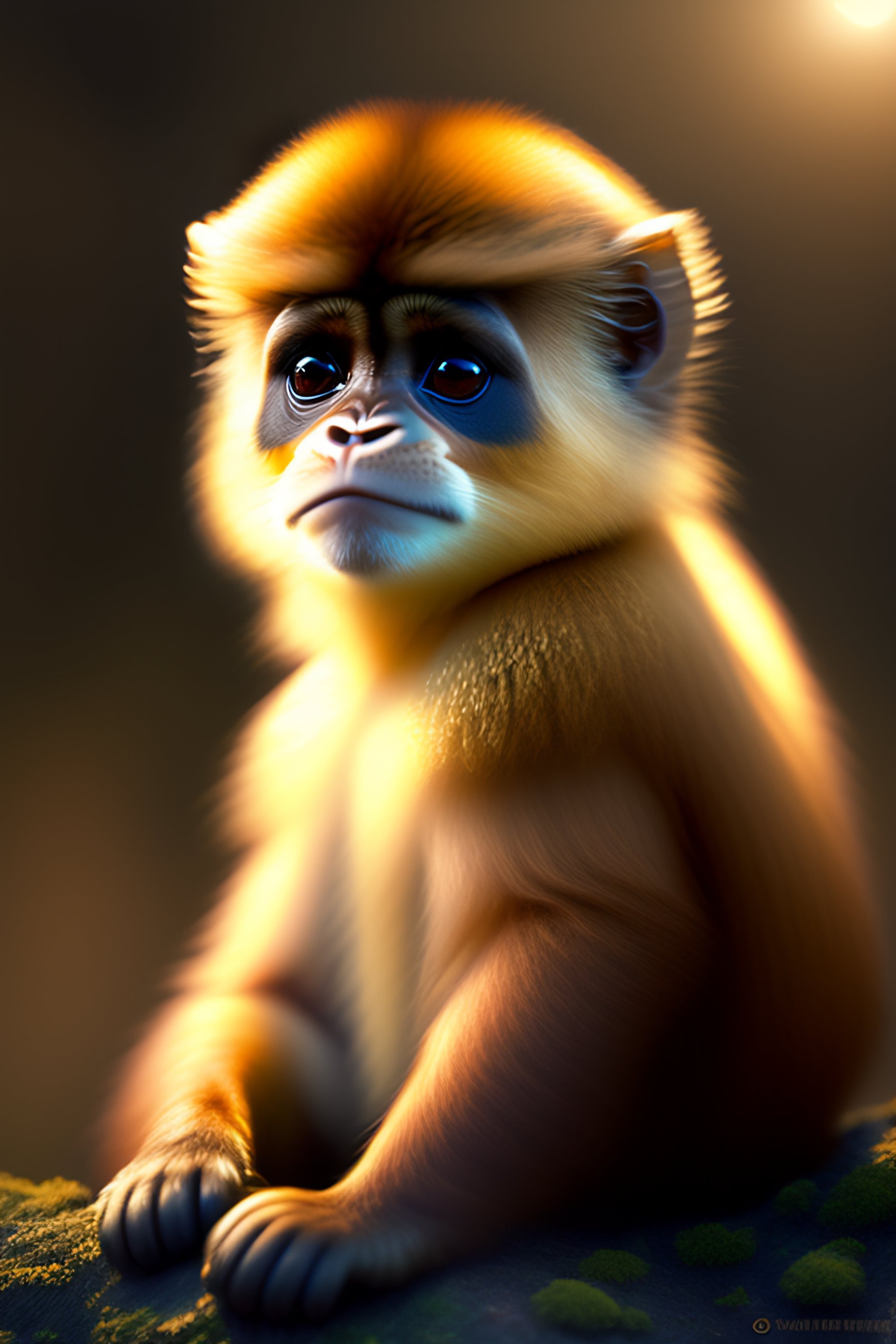 Lexica - An exhausted golden snub nosed monkey at the frontlines in the ...