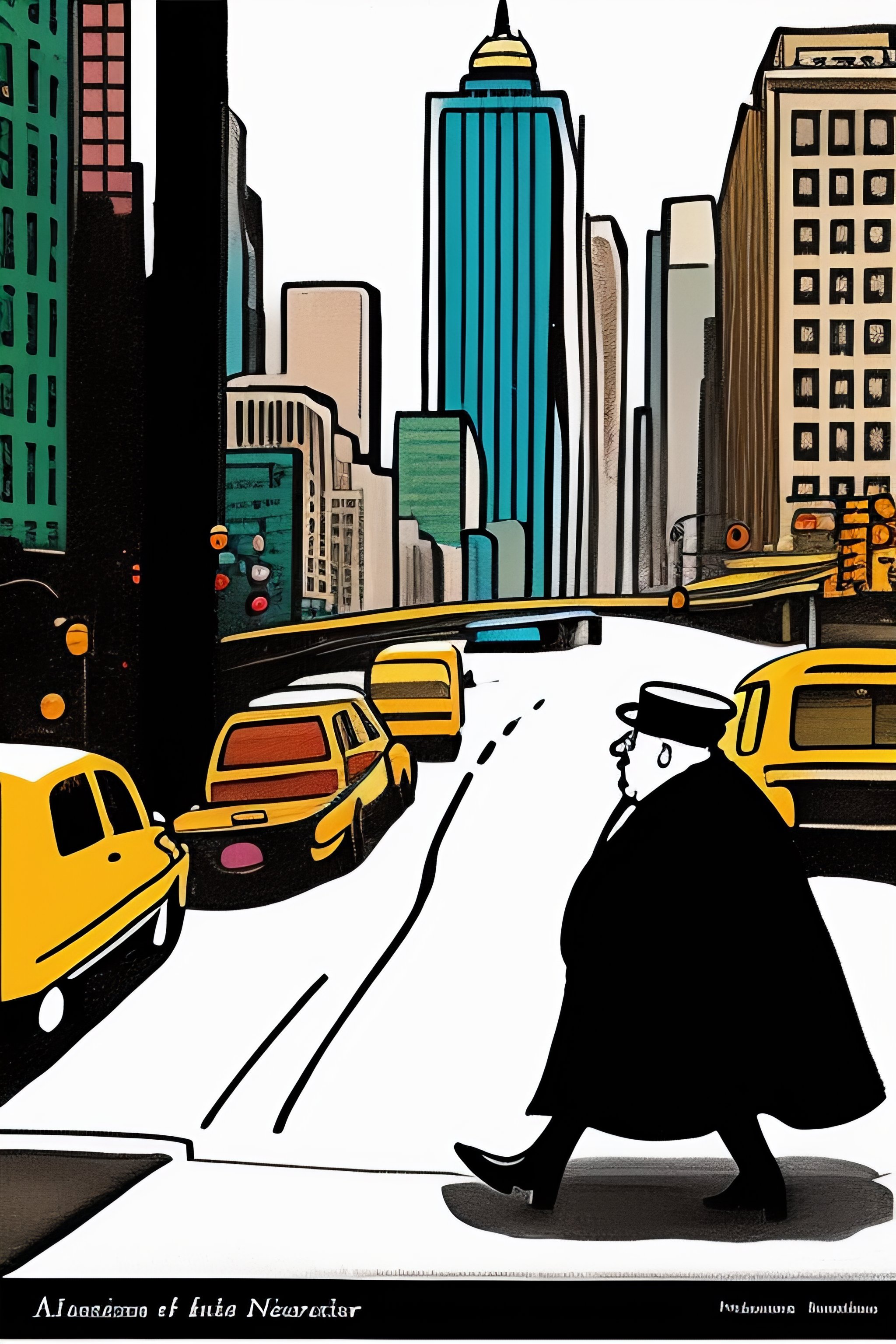 Lexica - A New Yorker style single panel cartoon