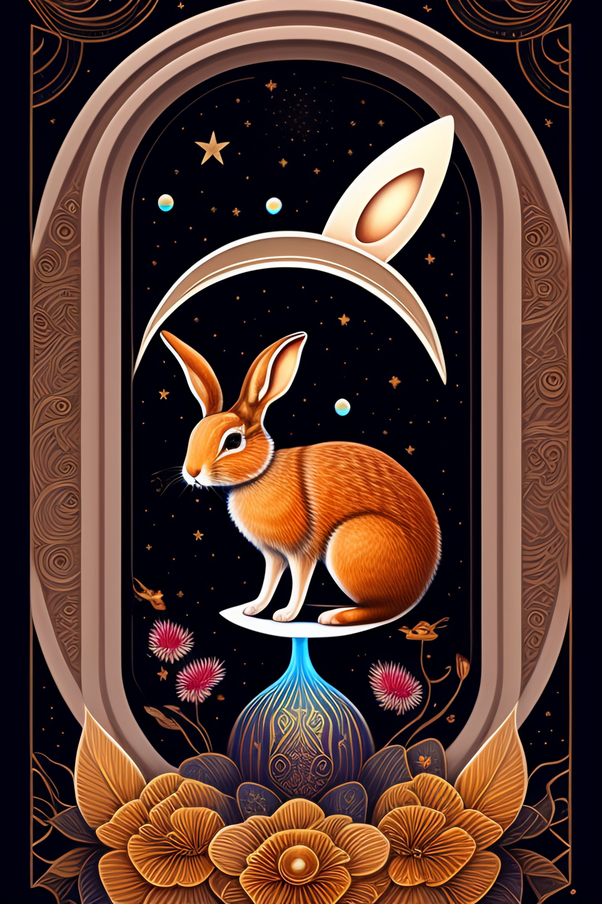 Lexica - 2023 new year card for A lost sci-fi rabbit, space rabbit, interstellar black hole, by ...