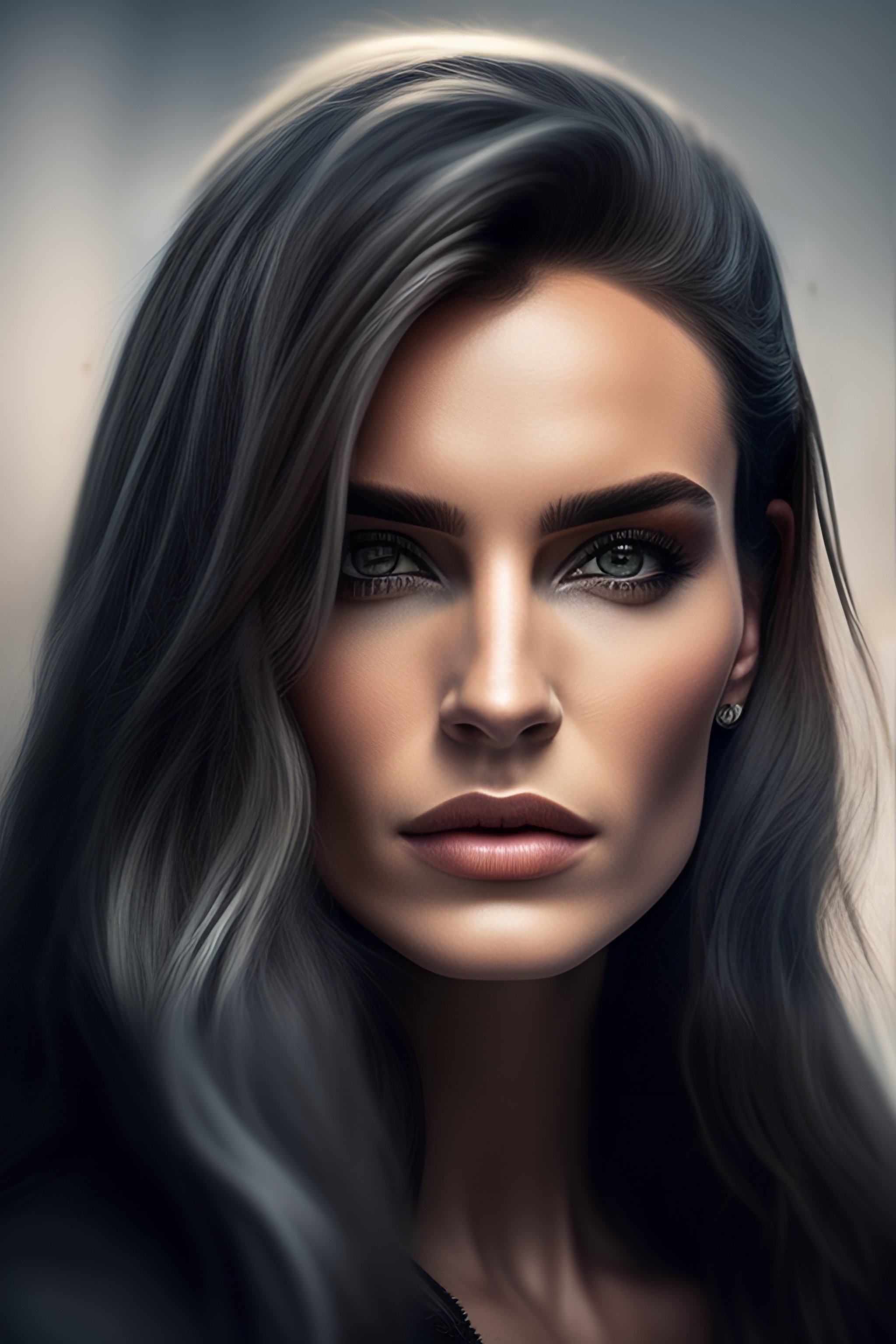 Lexica - Femme aux yeux gris bleux, guerriere