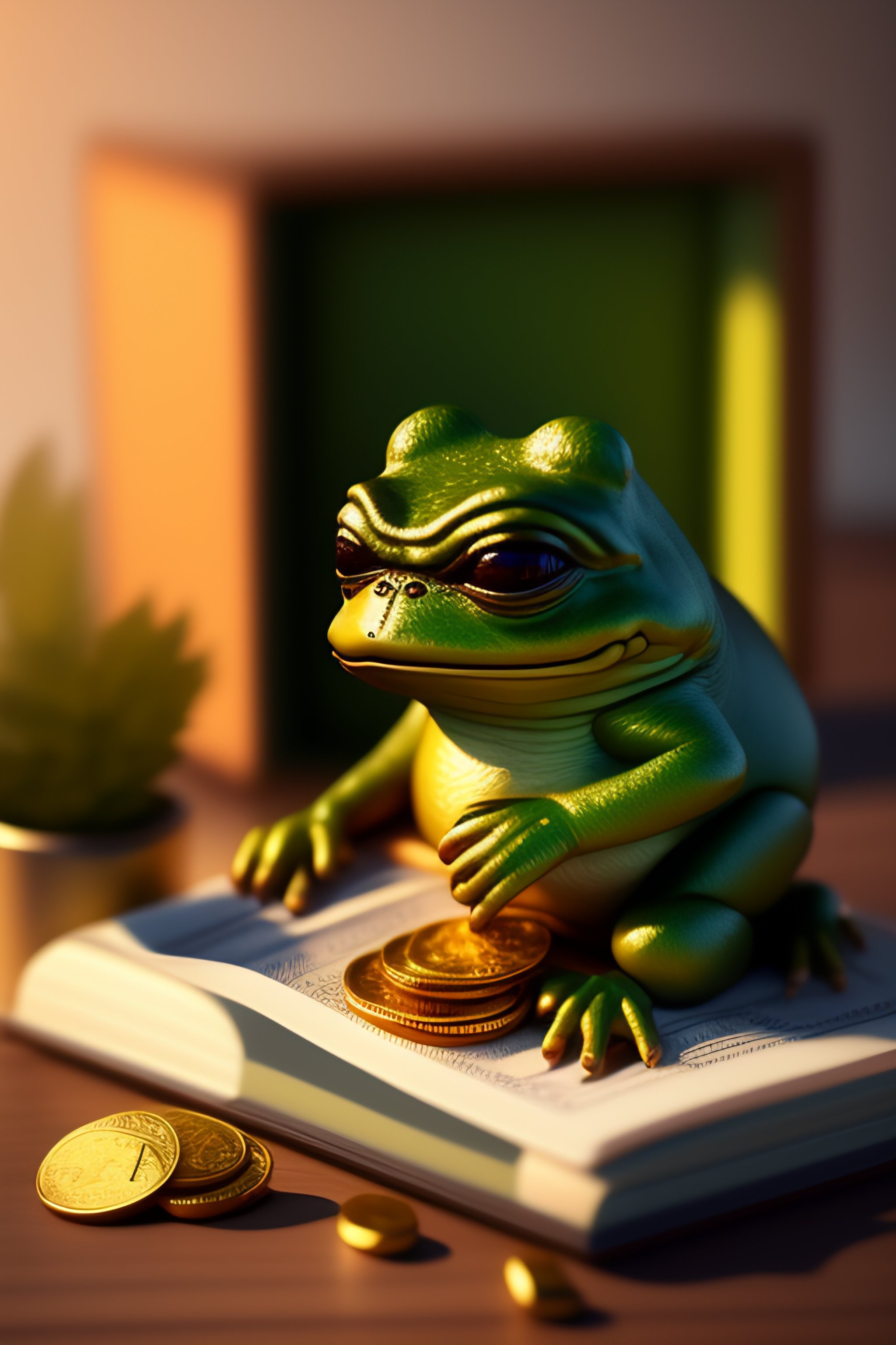 Lexica - An exhausted pepe the frog commiting tax fraud, paperwork ...