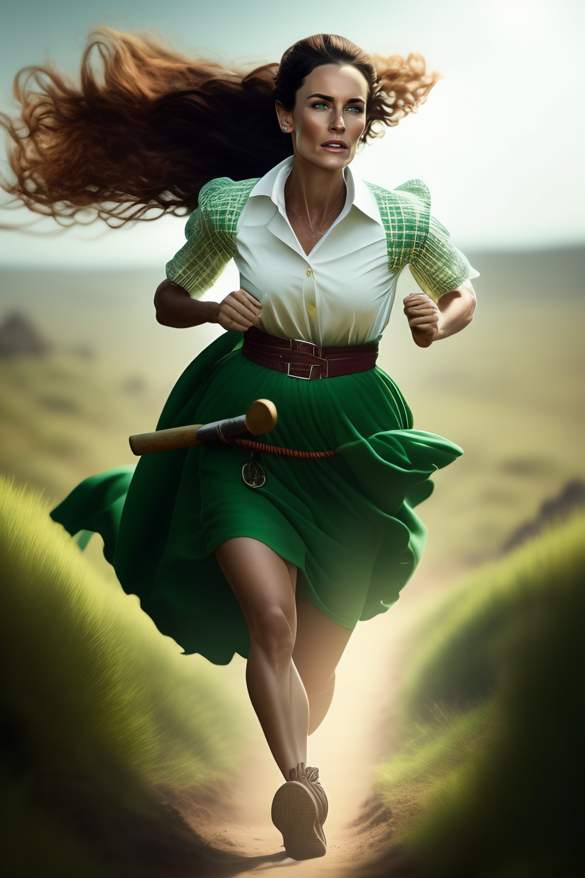 Lexica - Ancient Scotsman running from the front, in green skirt, white ...