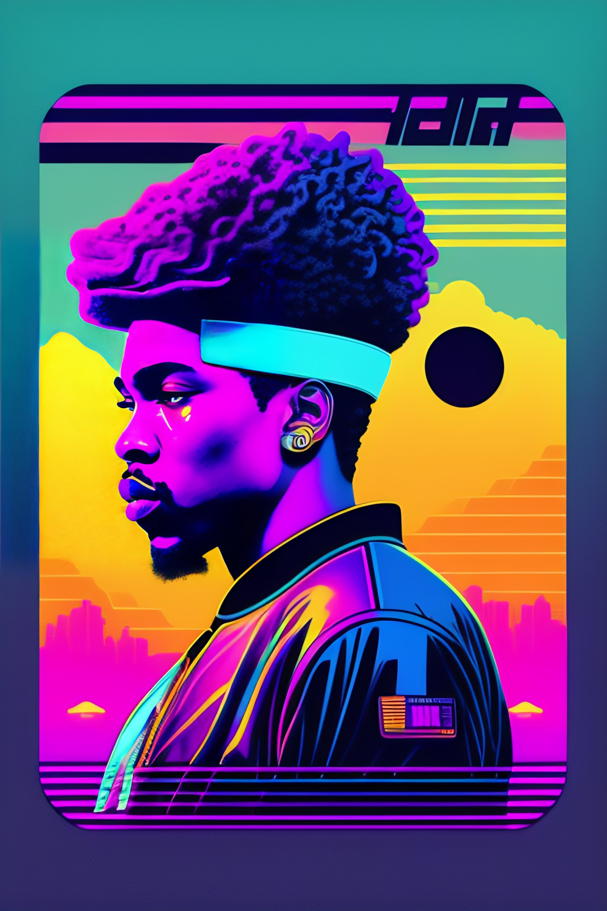 Lexica - Retro 80s vaporwave vintage rap music illustration art by ...