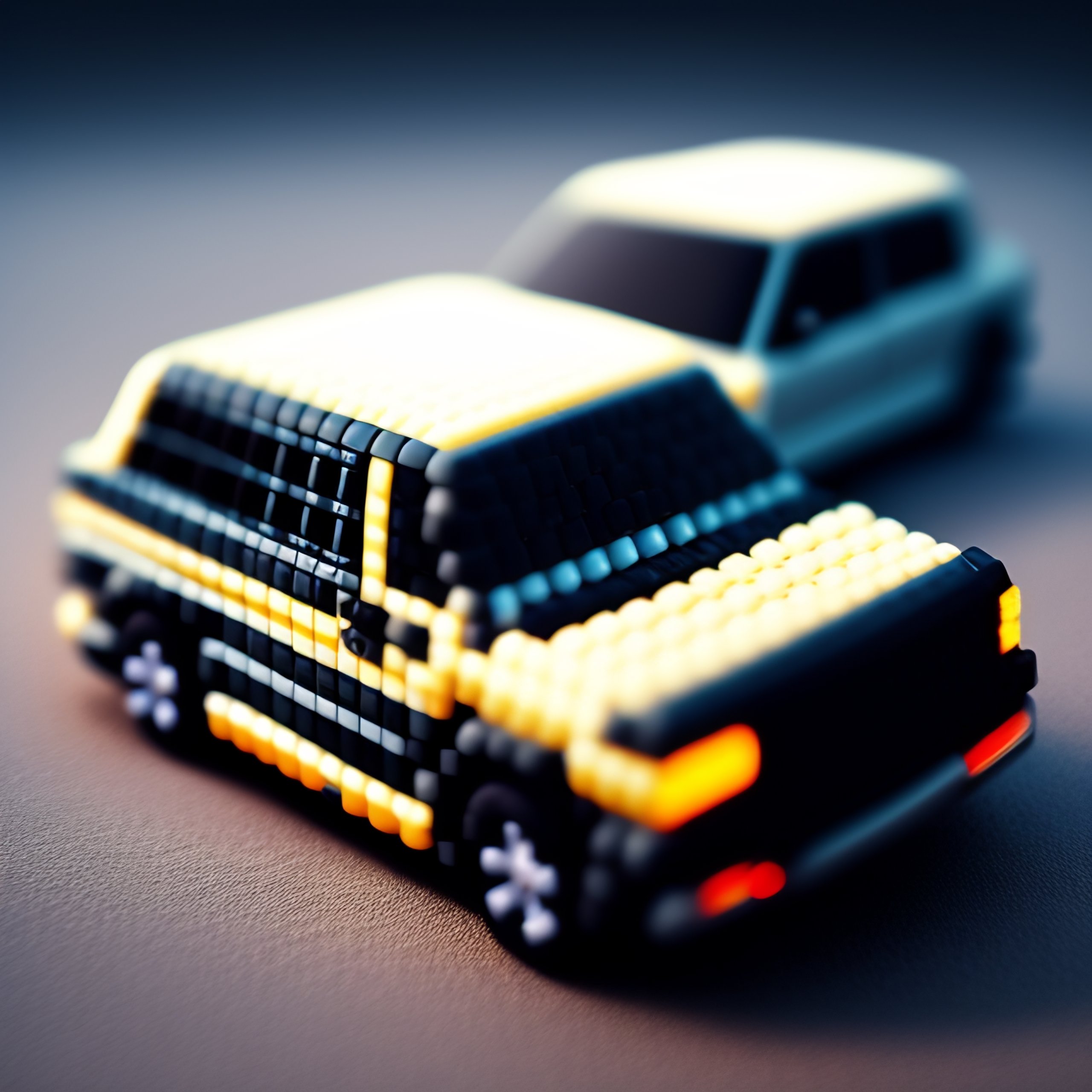 Lexica - Cool light-gray evil car, pixel art
