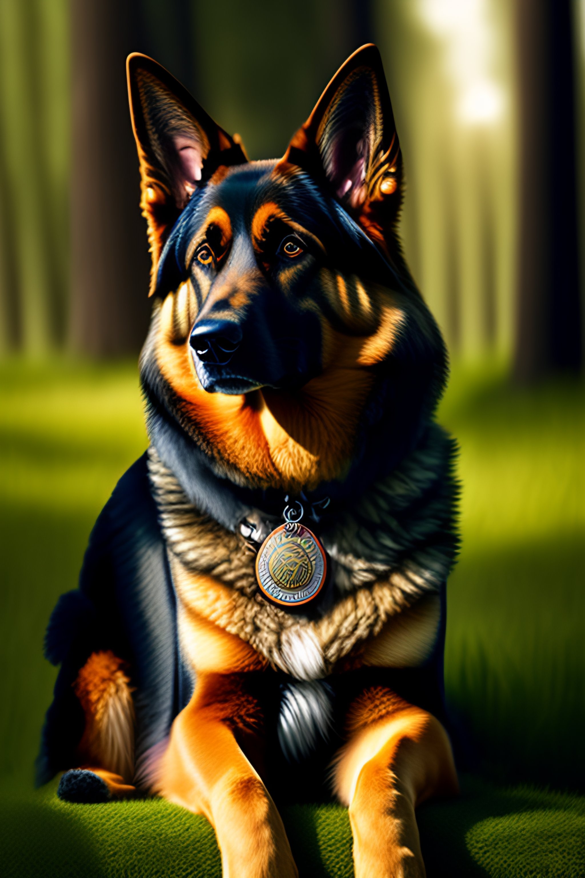 Lexica Generate German Shepard Dog With Name Tag Dora Background