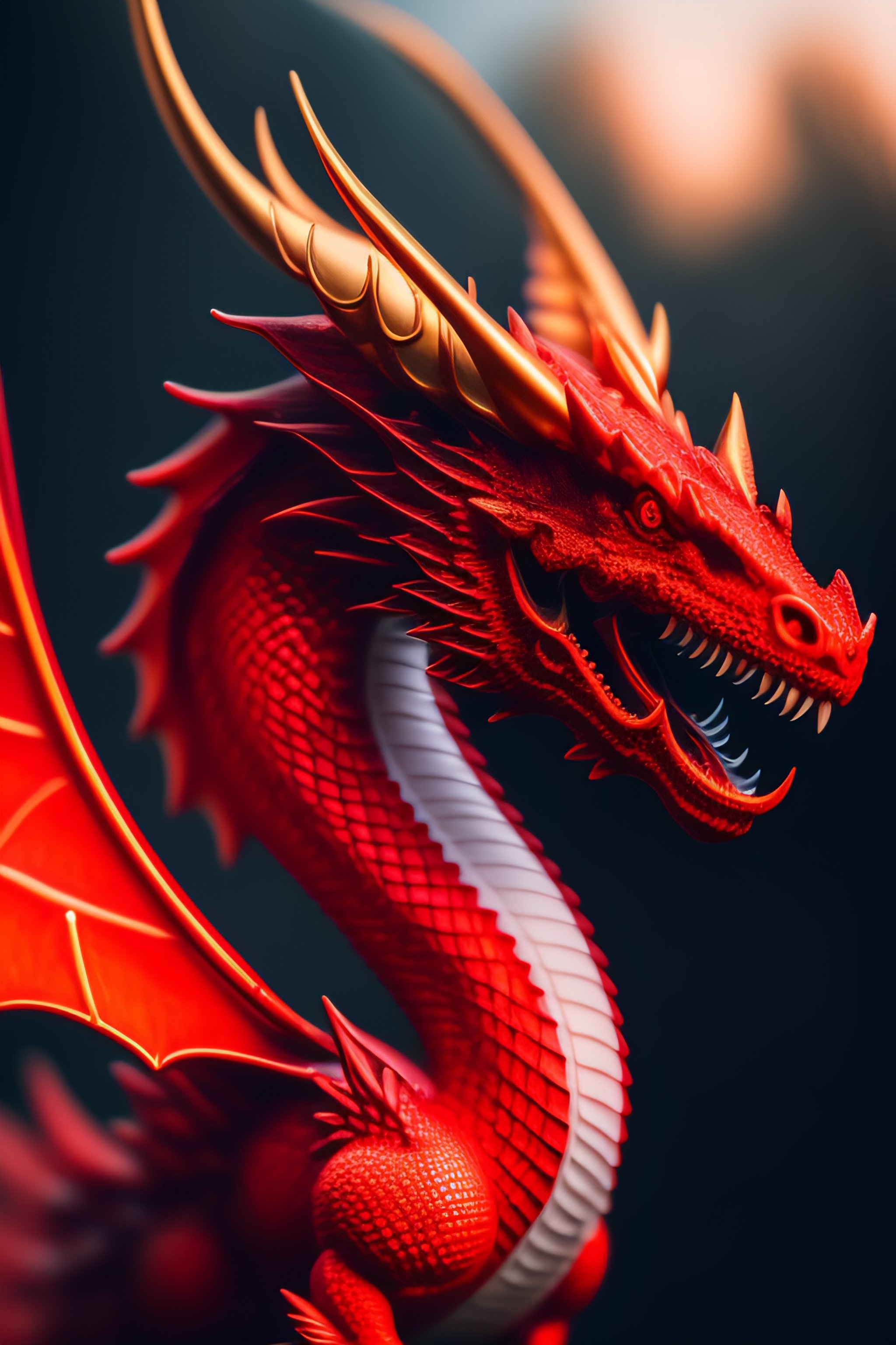 Lexica - A red fiery dragon