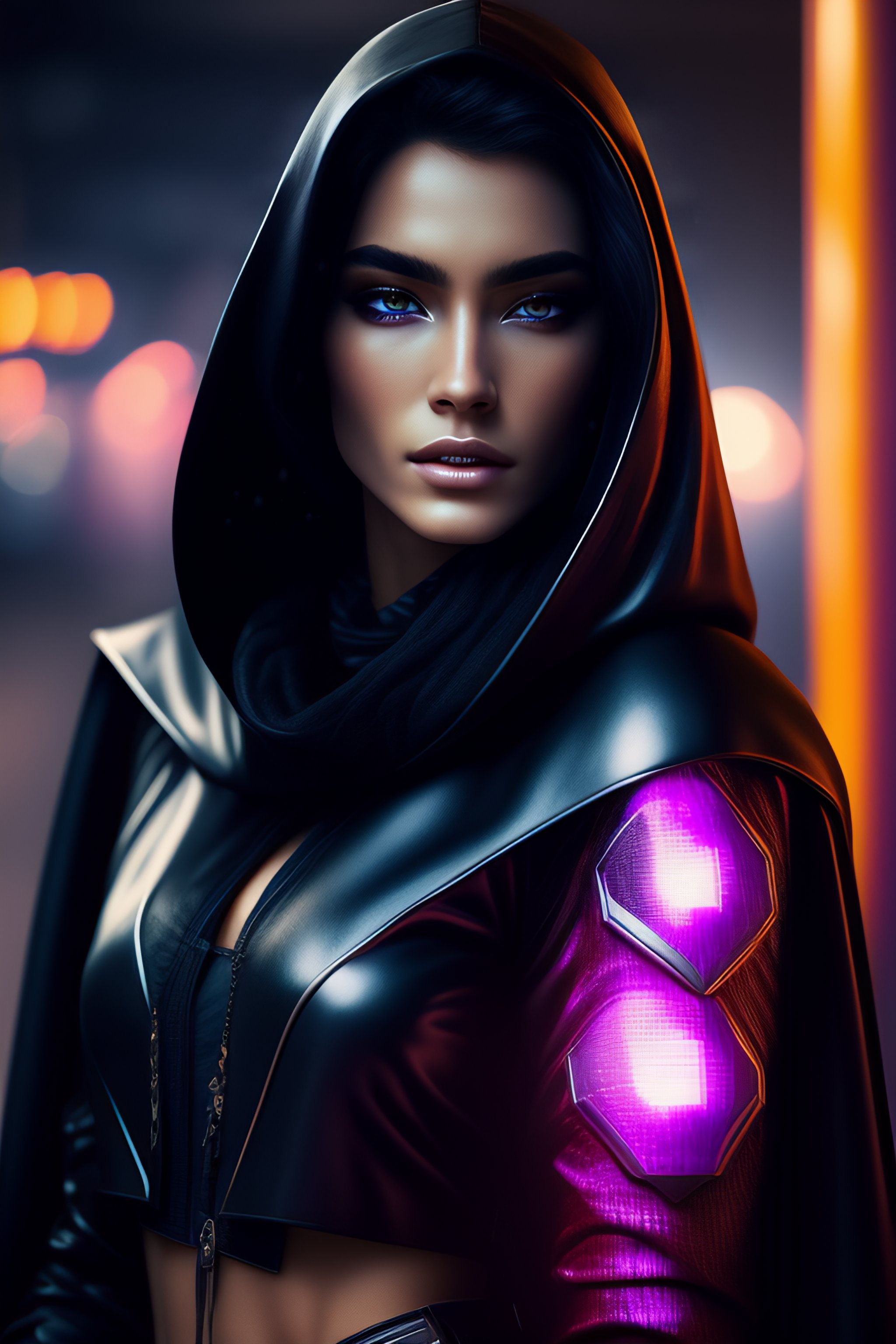 Lexica - Ultra realistic photography of a cyberpunk female with chrome ...