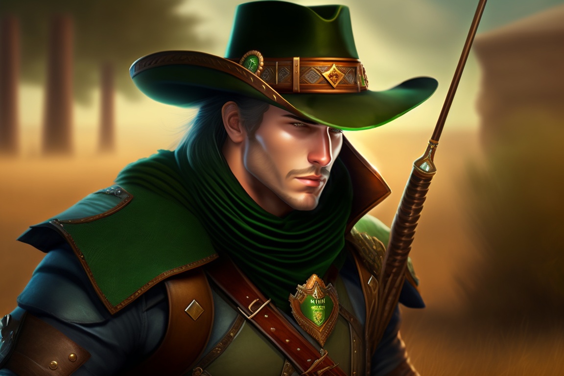 Lexica - Wild west, dark green assassin, hidden blade, cowboy duel, reality