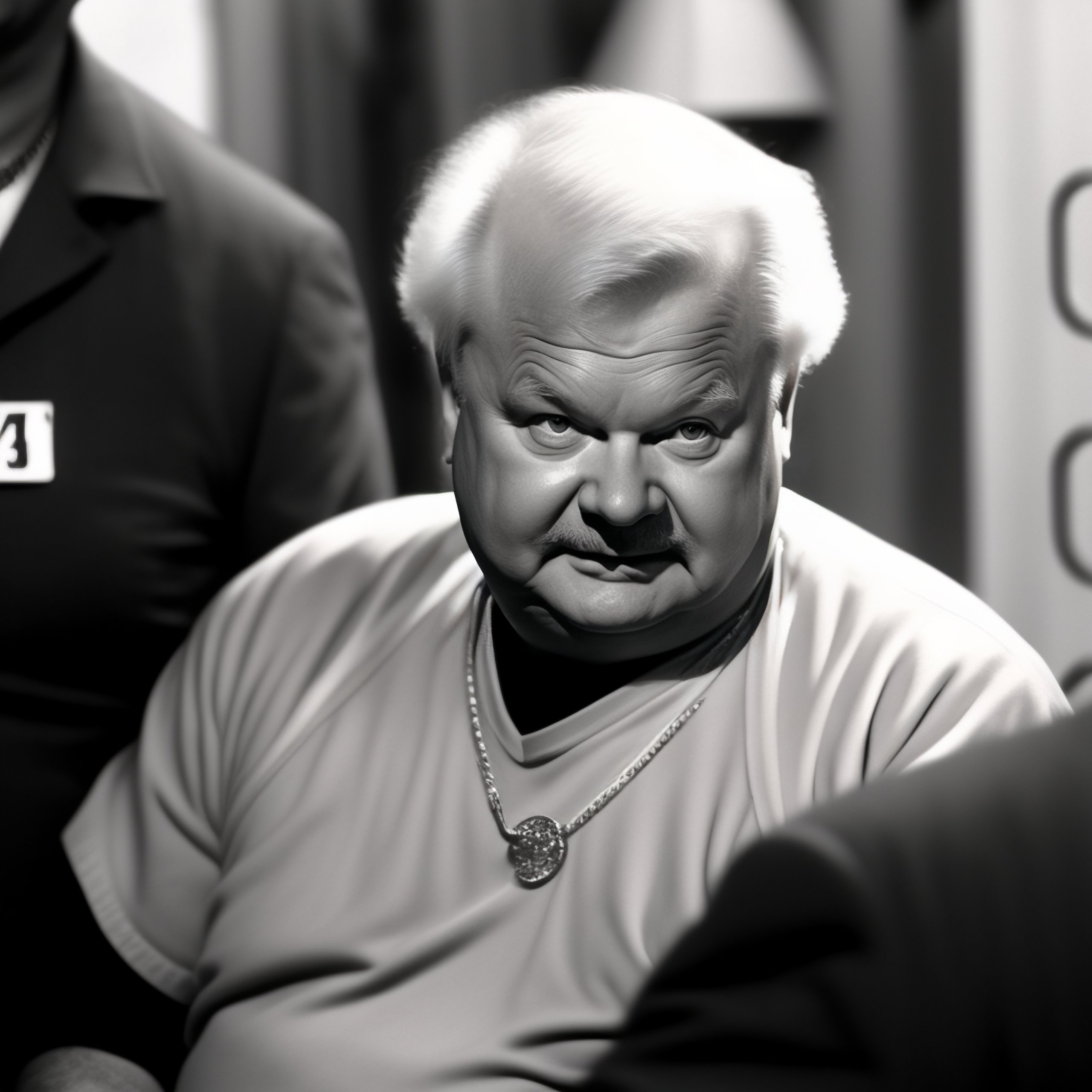 Lexica - Benny hill as a prisoner in jail cell, death row, sitting in ...