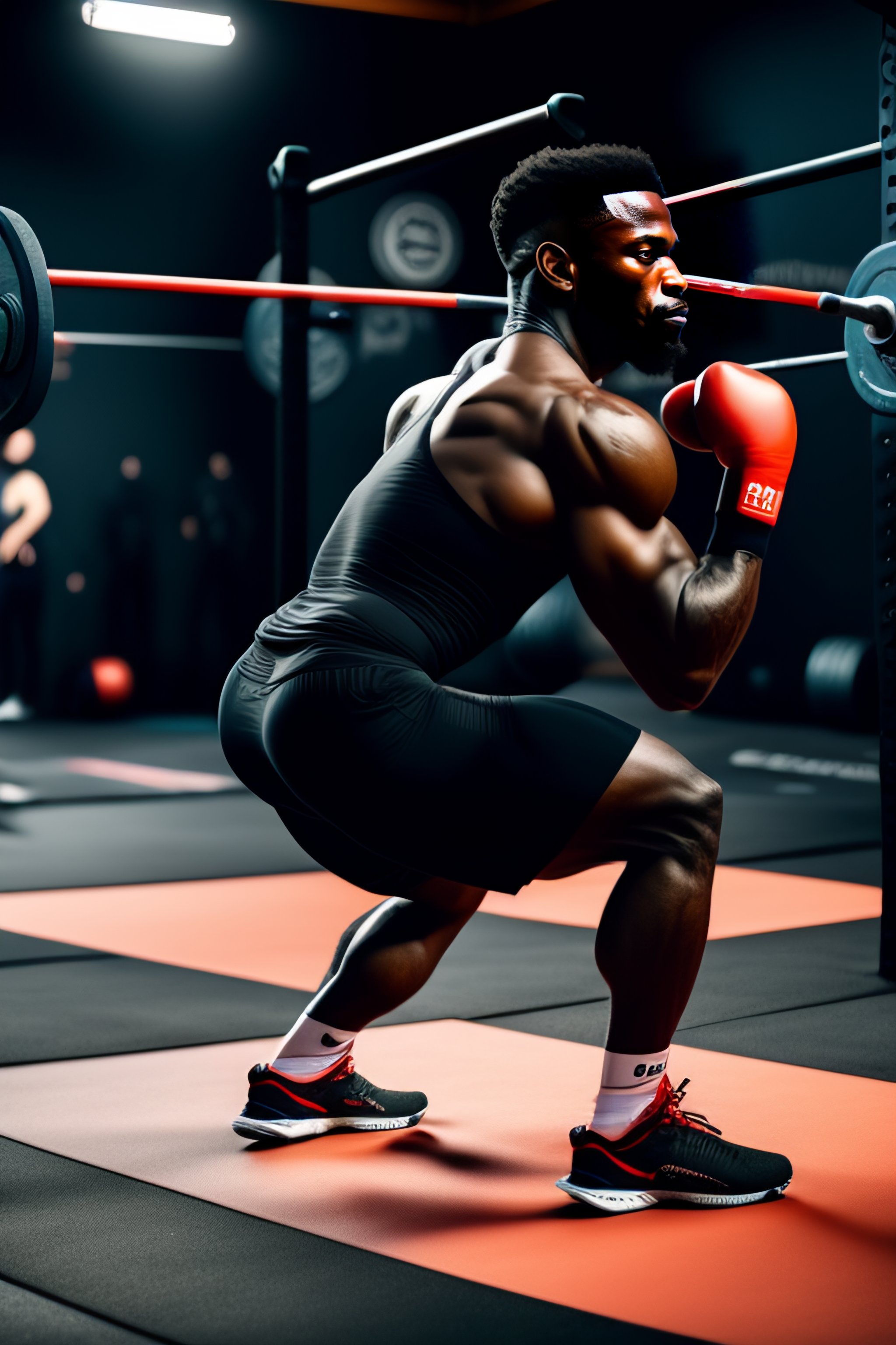 Lexica - Highly detailed, skinny black man train power snatch in ...