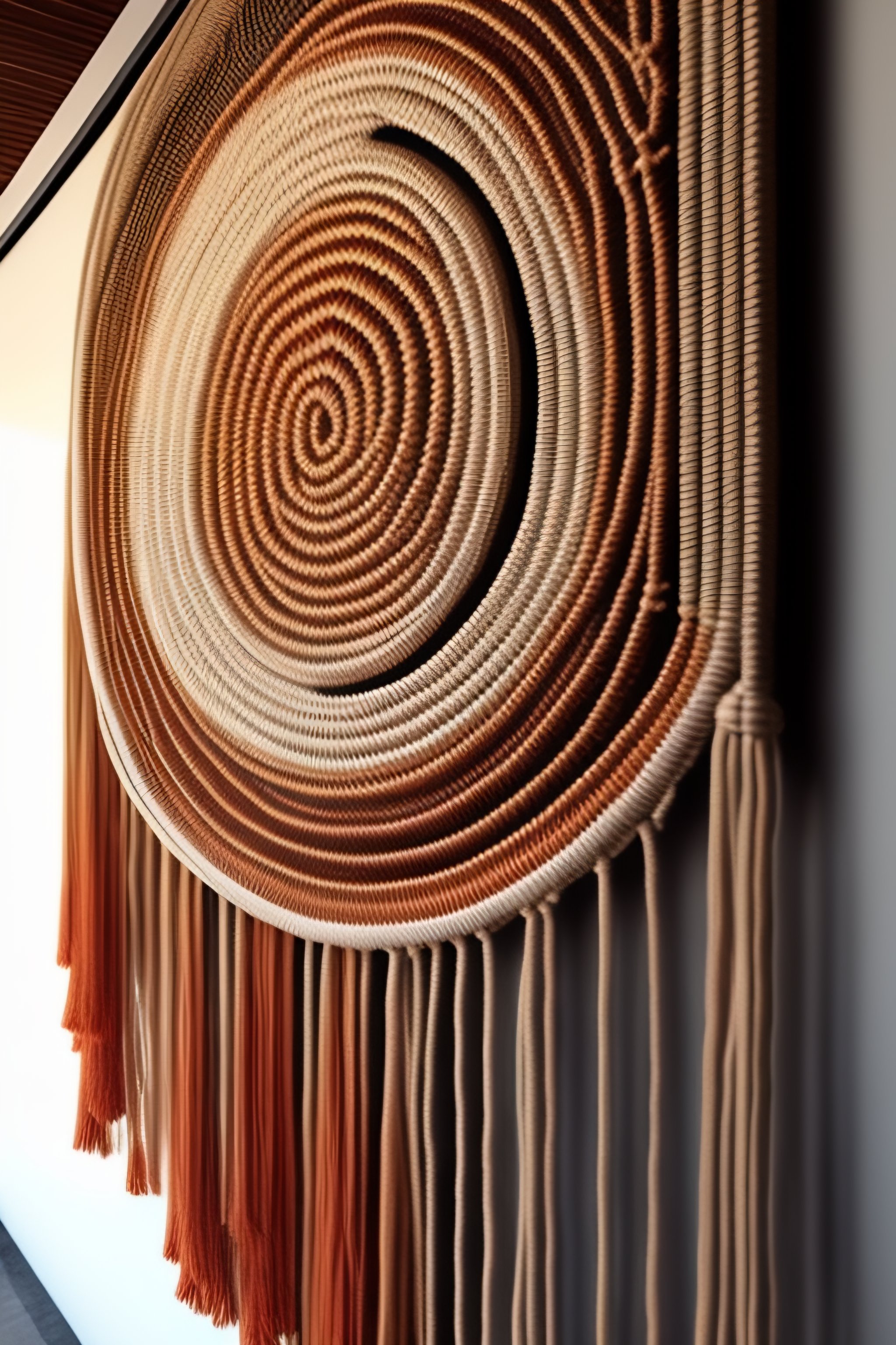 Lexica - Beautiful big macrame wall hanging, ultra hq photo, hanging in ...