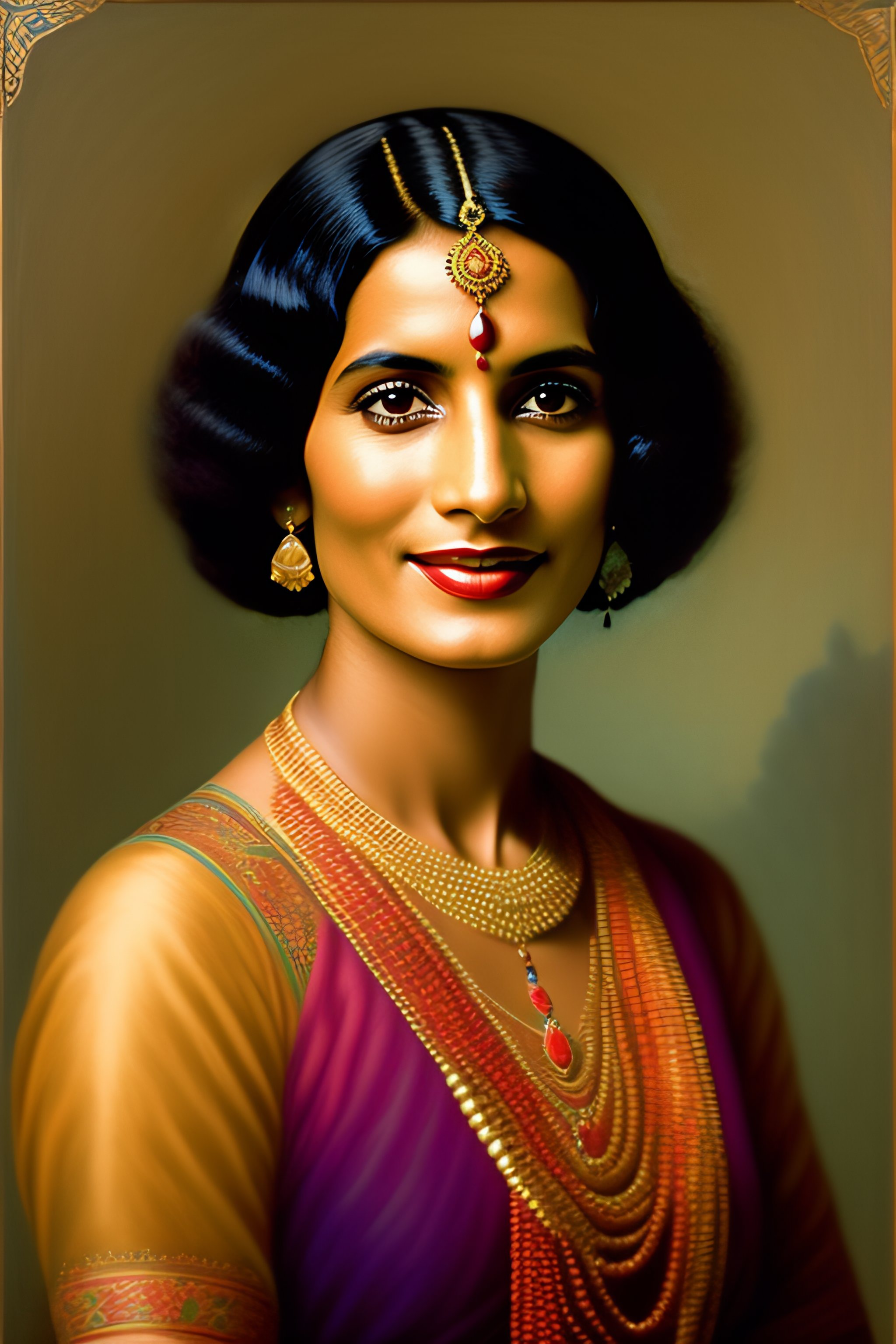 Lexica - Anglo-Indian woman in early 30s, short black hair, dressed as ...