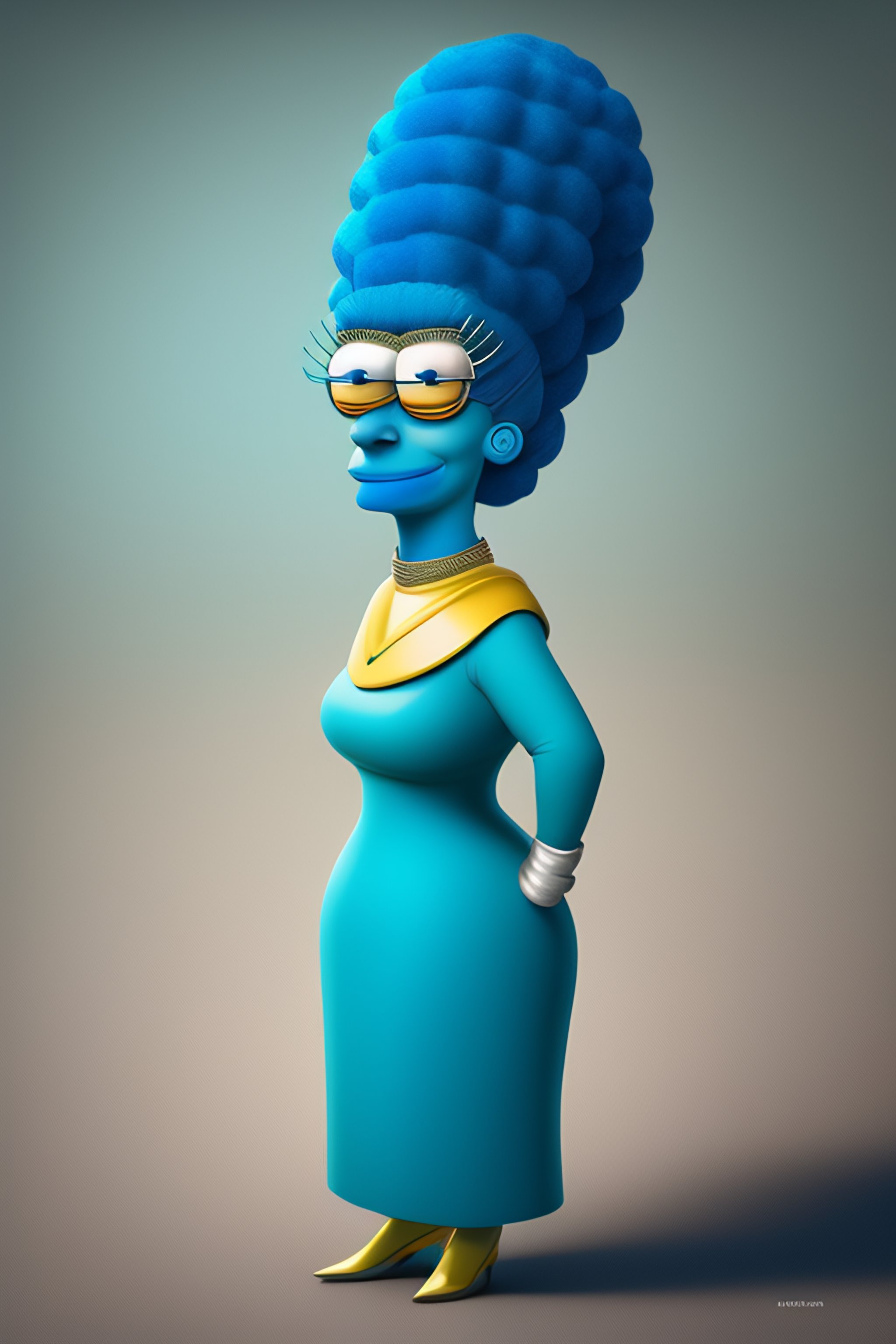 Lexica - Depict Marge Simpson realistically as an actual human being in ...