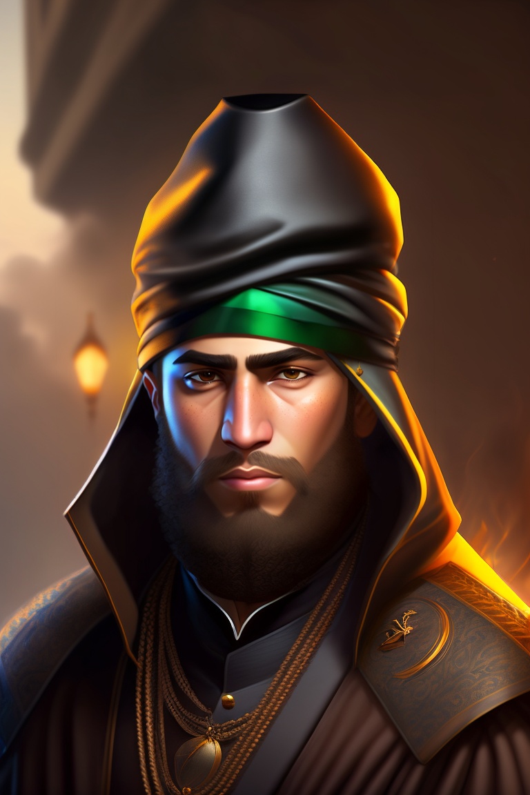 Lexica - A turbaned, forward-looking Shiite Muslim cleric with a black robe