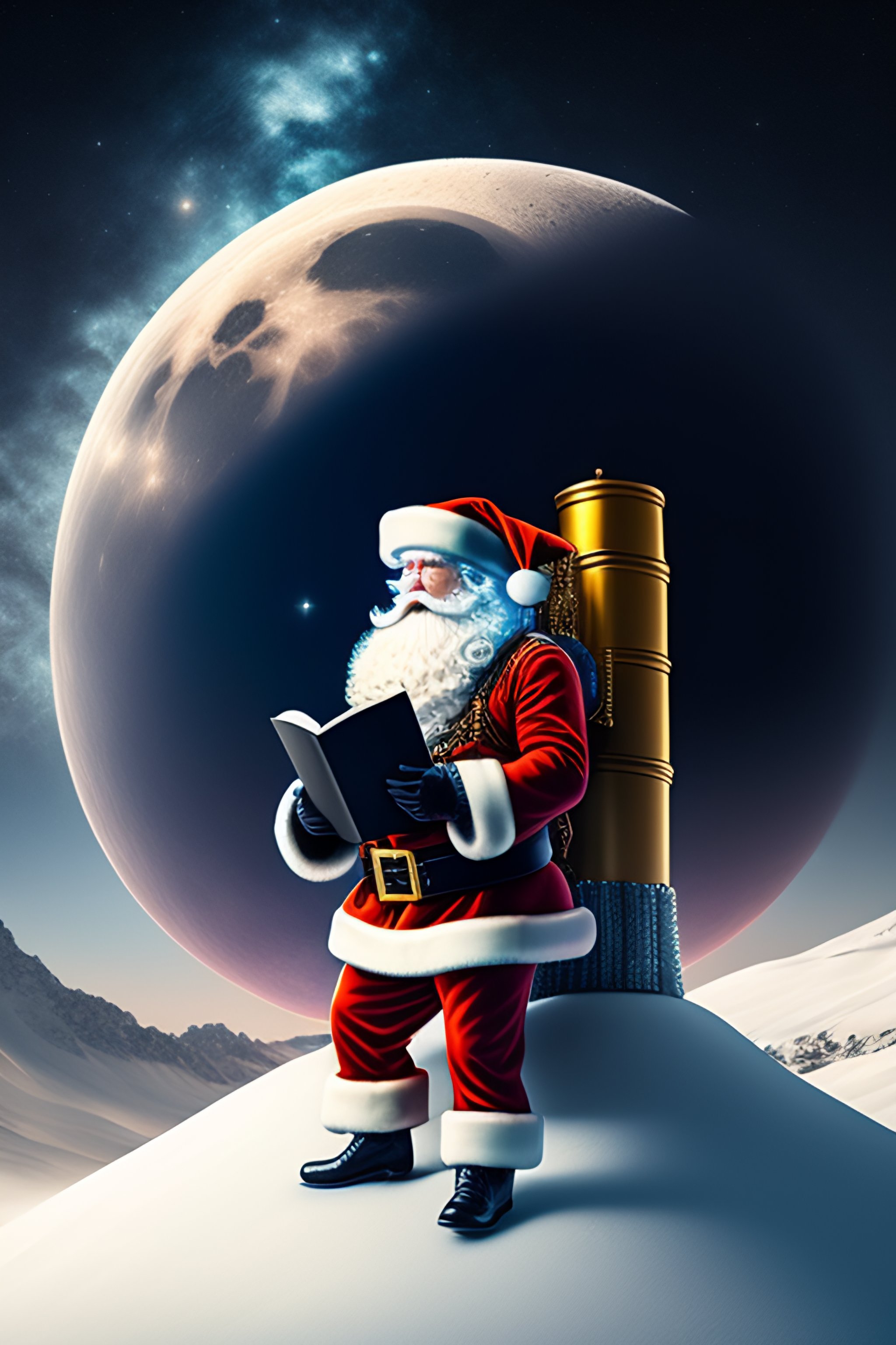 Lexica - Santa claus on the moon