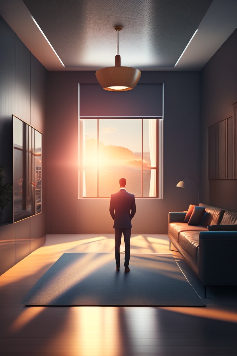 Lexica - A man in room, front face of man background technology images ...