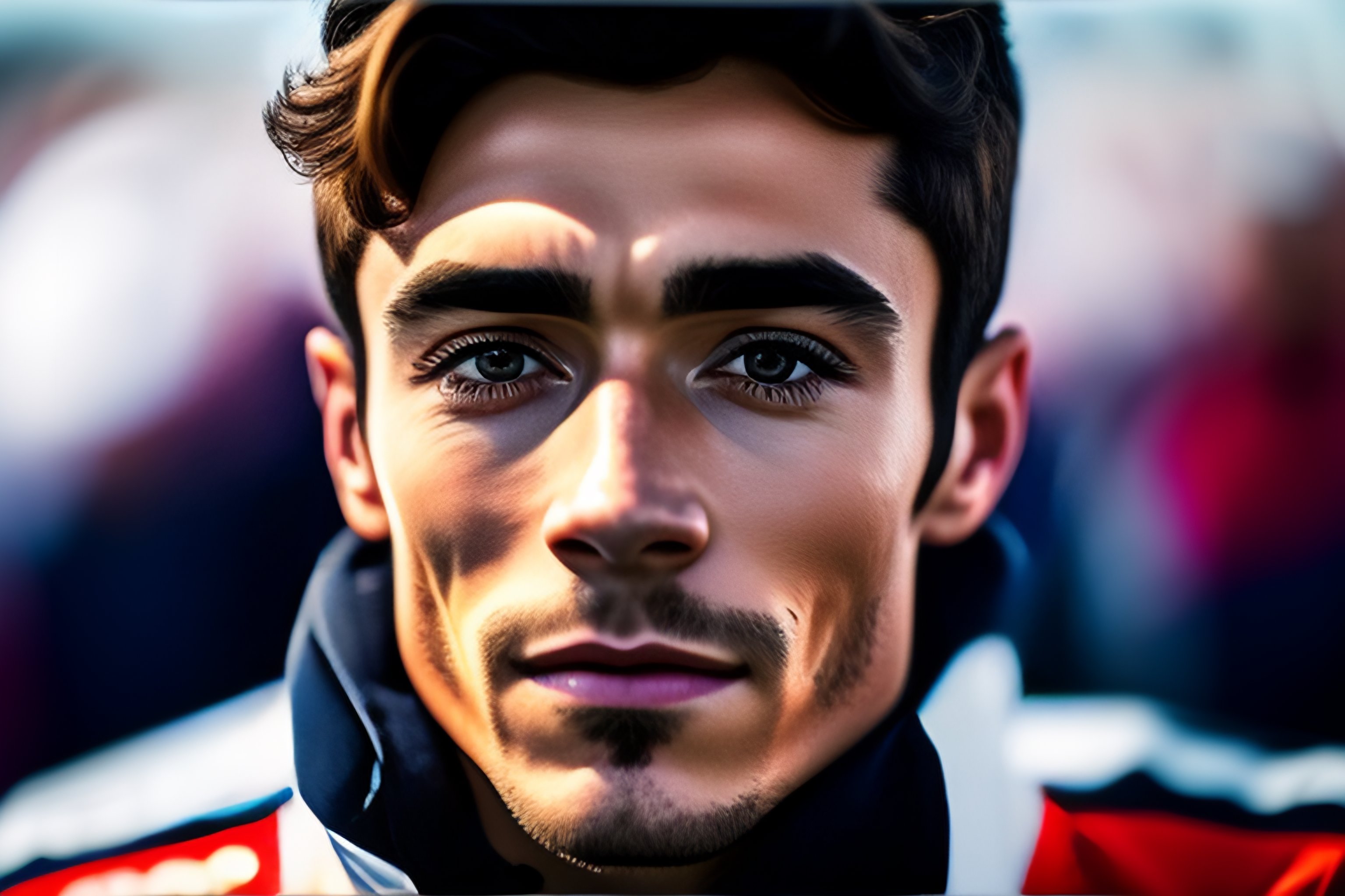 Lexica - Closeup portrait of Charles Leclerc at the formula 1 starting ...