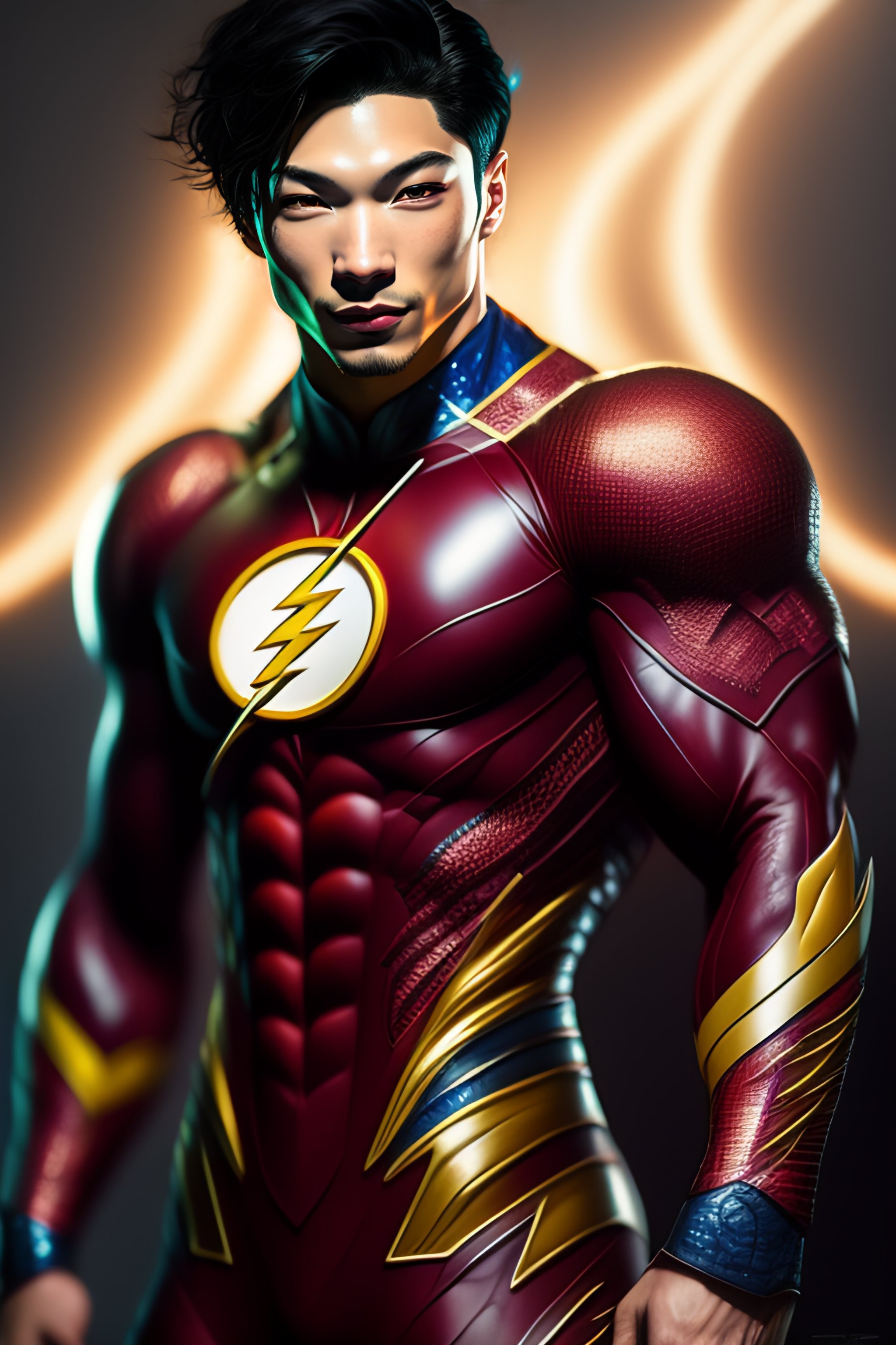 Lexica - Full body potrait of ezra miller as super muscular flash anime ...