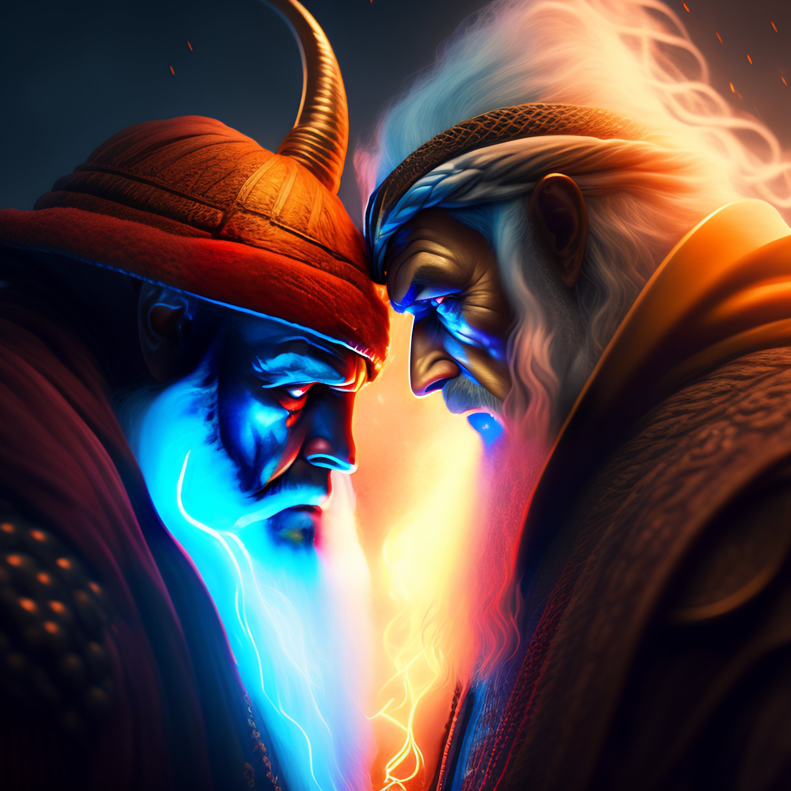 Lexica - Balrog vs gandalf, mettalic colours, cyberpunk , highly ...