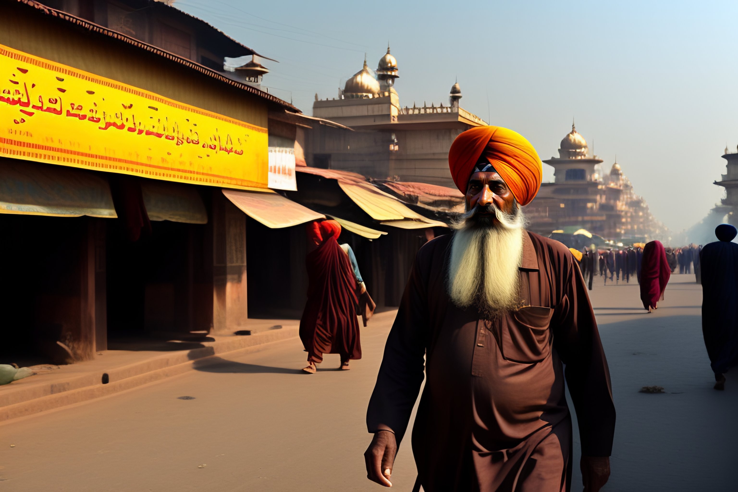Lexica - A sardar walking on the streets of amritsar