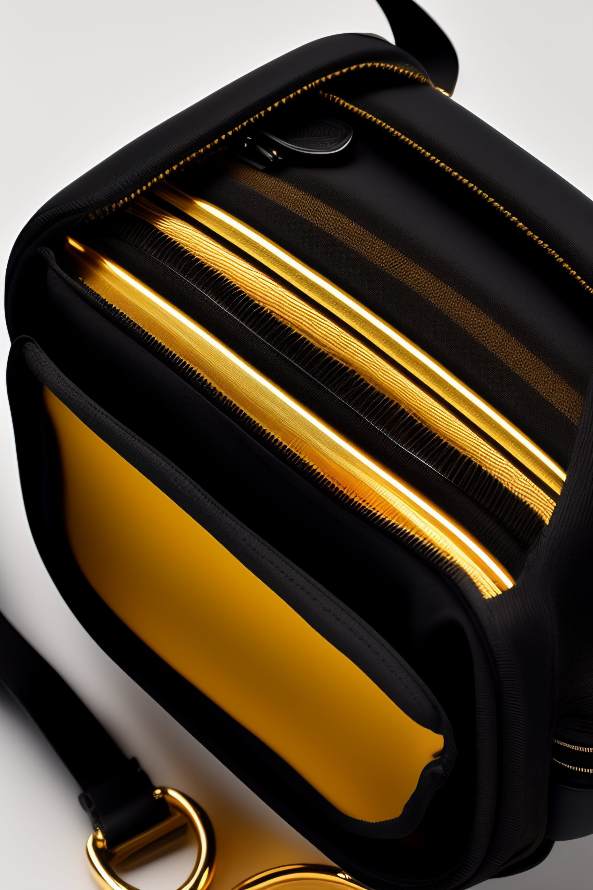 Lexica - Fiber optic bag in black and gold