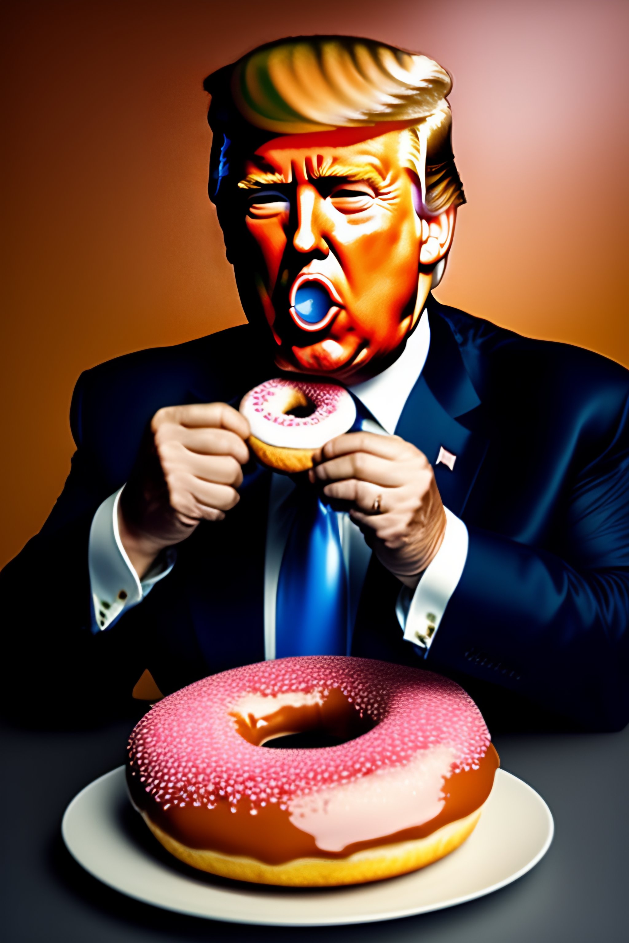 Lexica - Donald Trump eating a donut