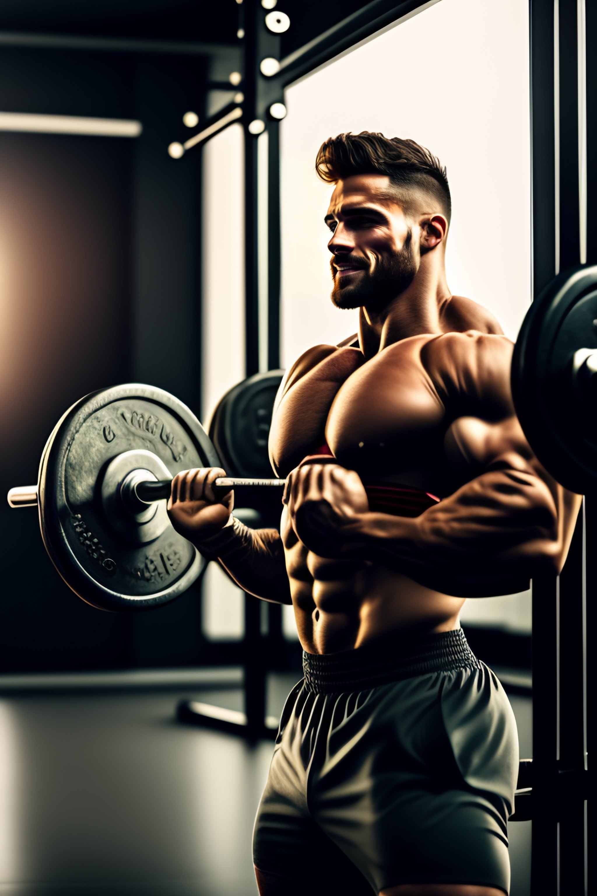 Lexica - A fit man lifting a barbell